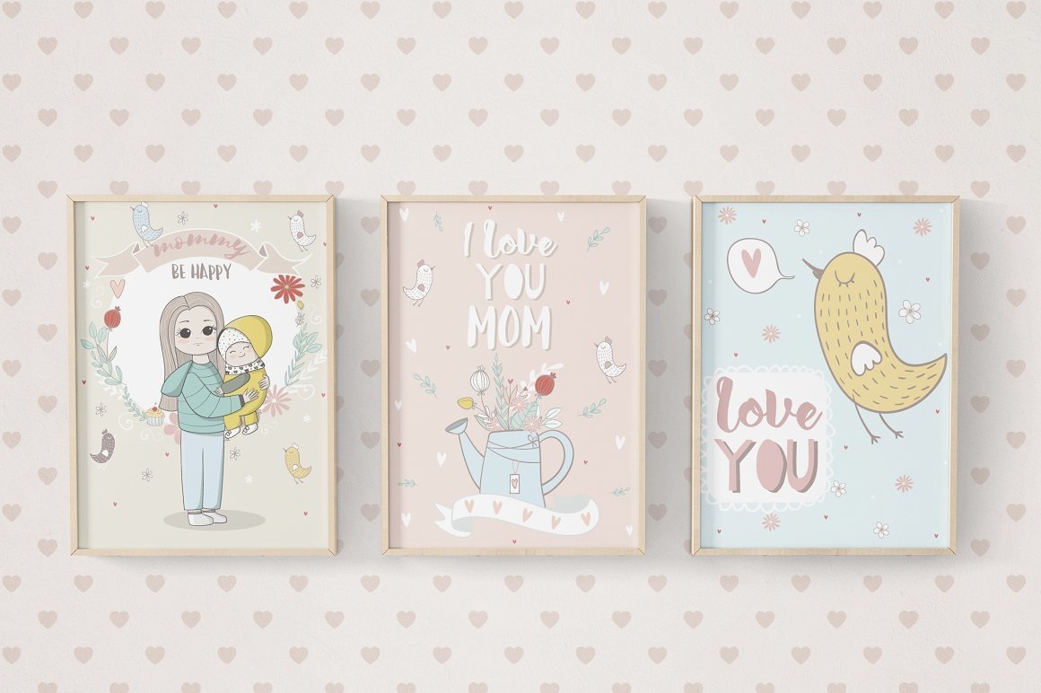 I love mom. Vector clipart.