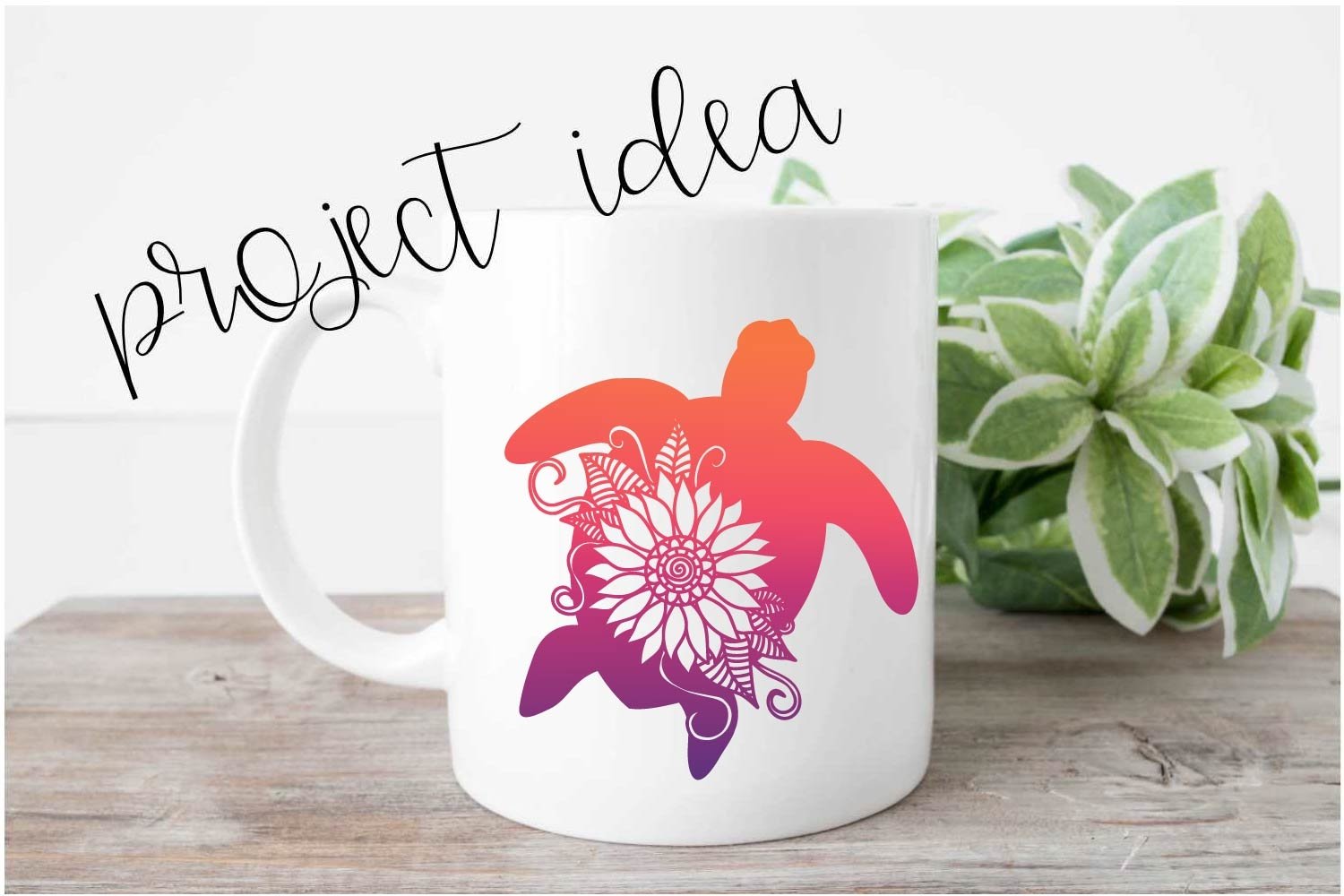 Sunflower Turtle Paper Cut Template Design