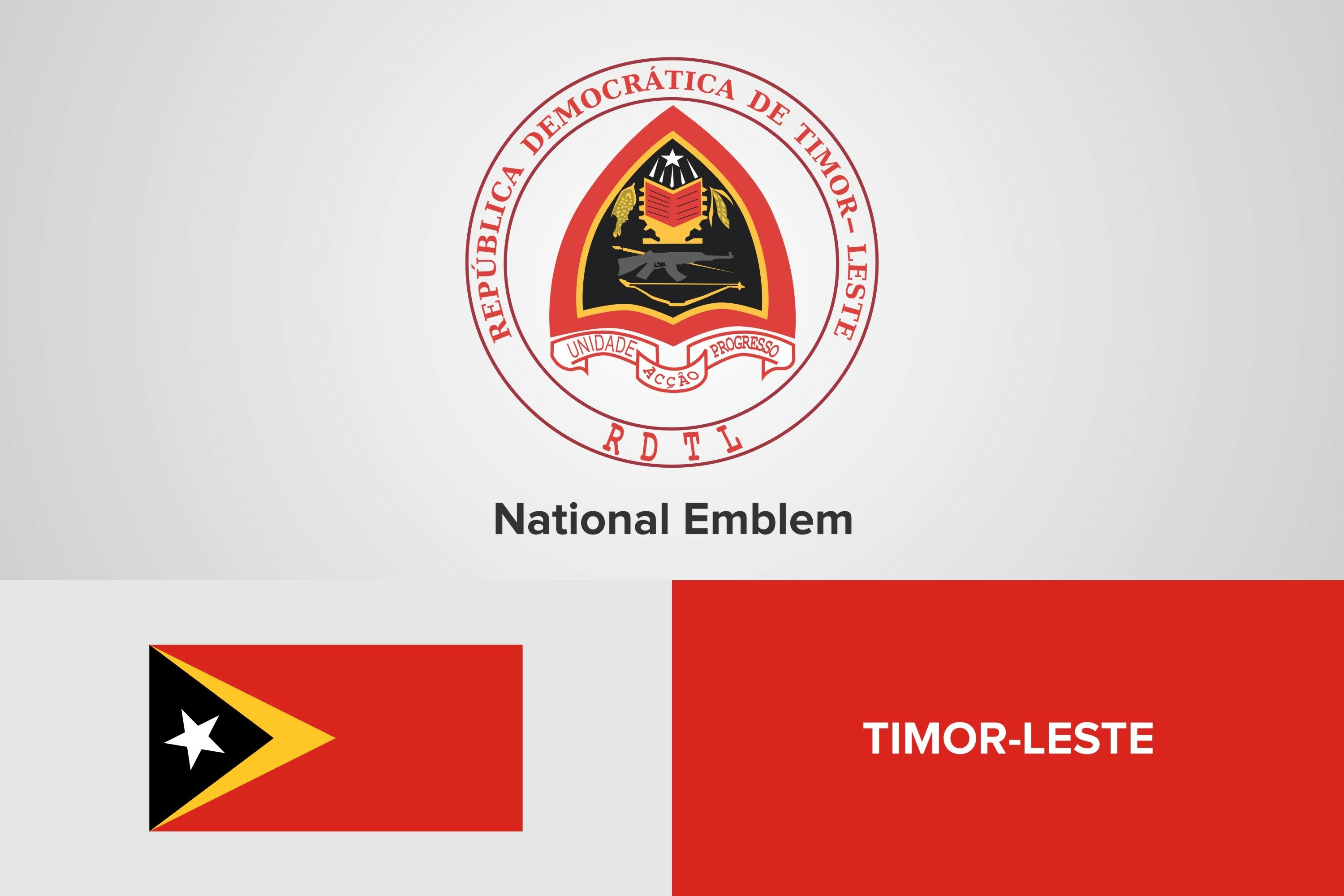 Timor-Leste National Emblem & Flag Template (1288139) | Illustrations ...