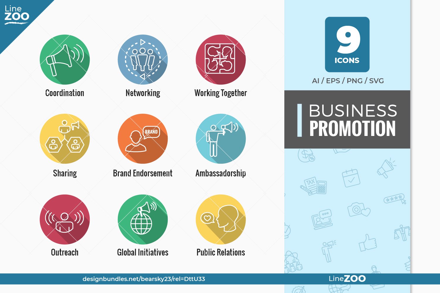 Business Promotion and Social Media Icon Set with Thumbs Up (313119 ...