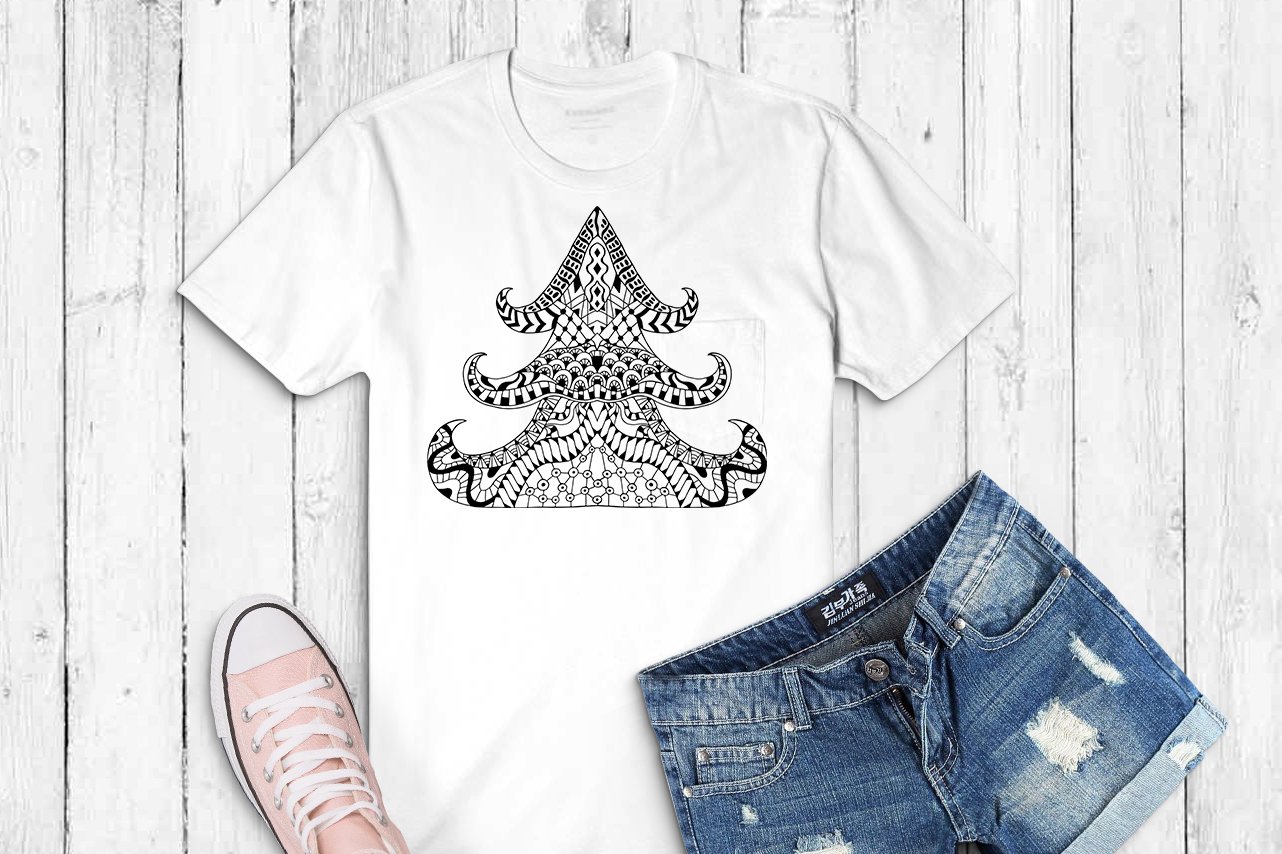 Christmas tree SVG. Merry Christmas Svg. Zentangle clipart. (921899 ...