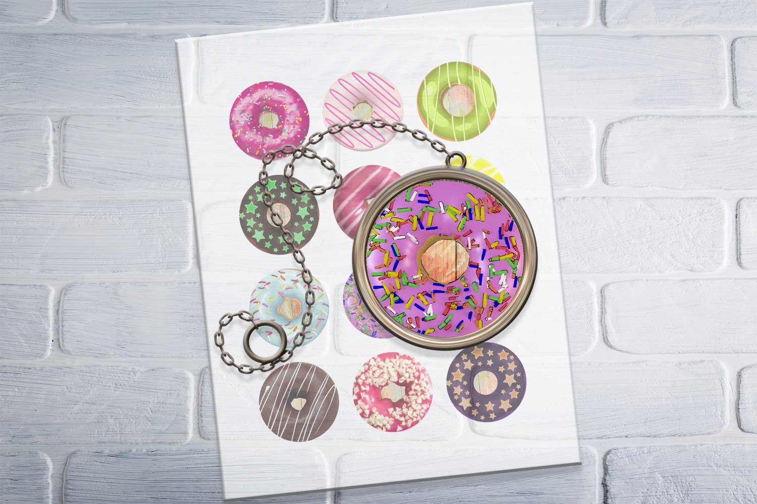 Donuts Printable Round images, Digital Collage Sheet, 50 OFF (152581 ...