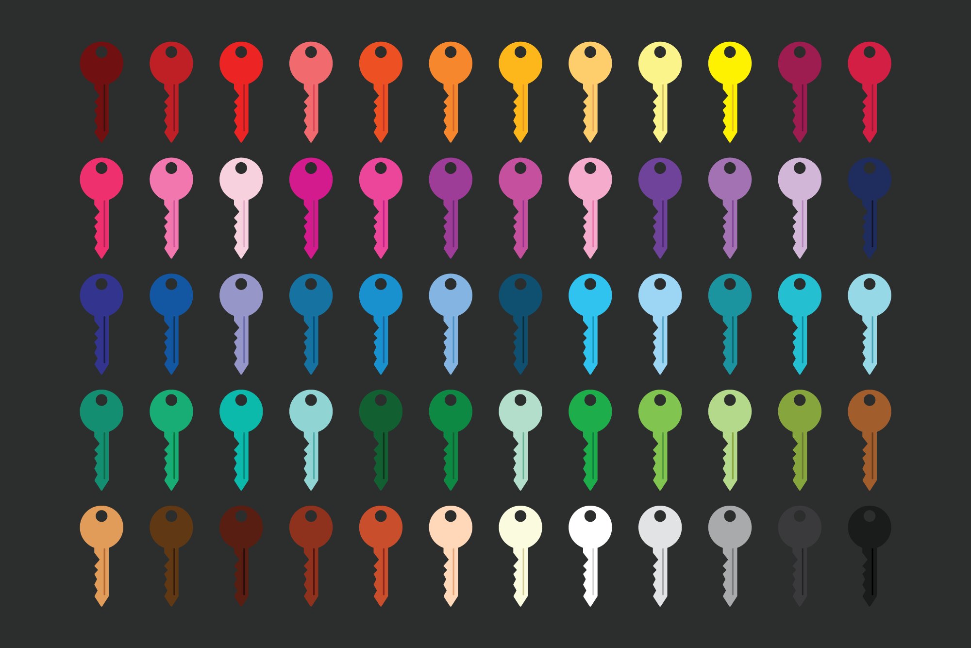 Colored Keys Clipart