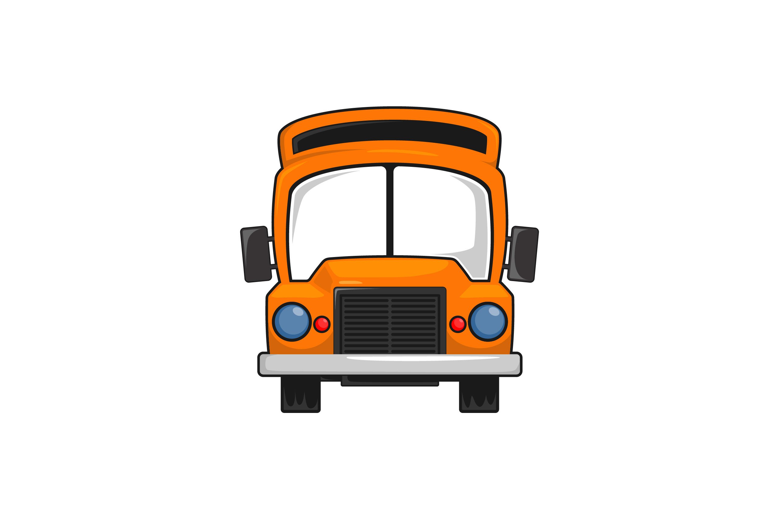 Cartoon School Bus With Kids