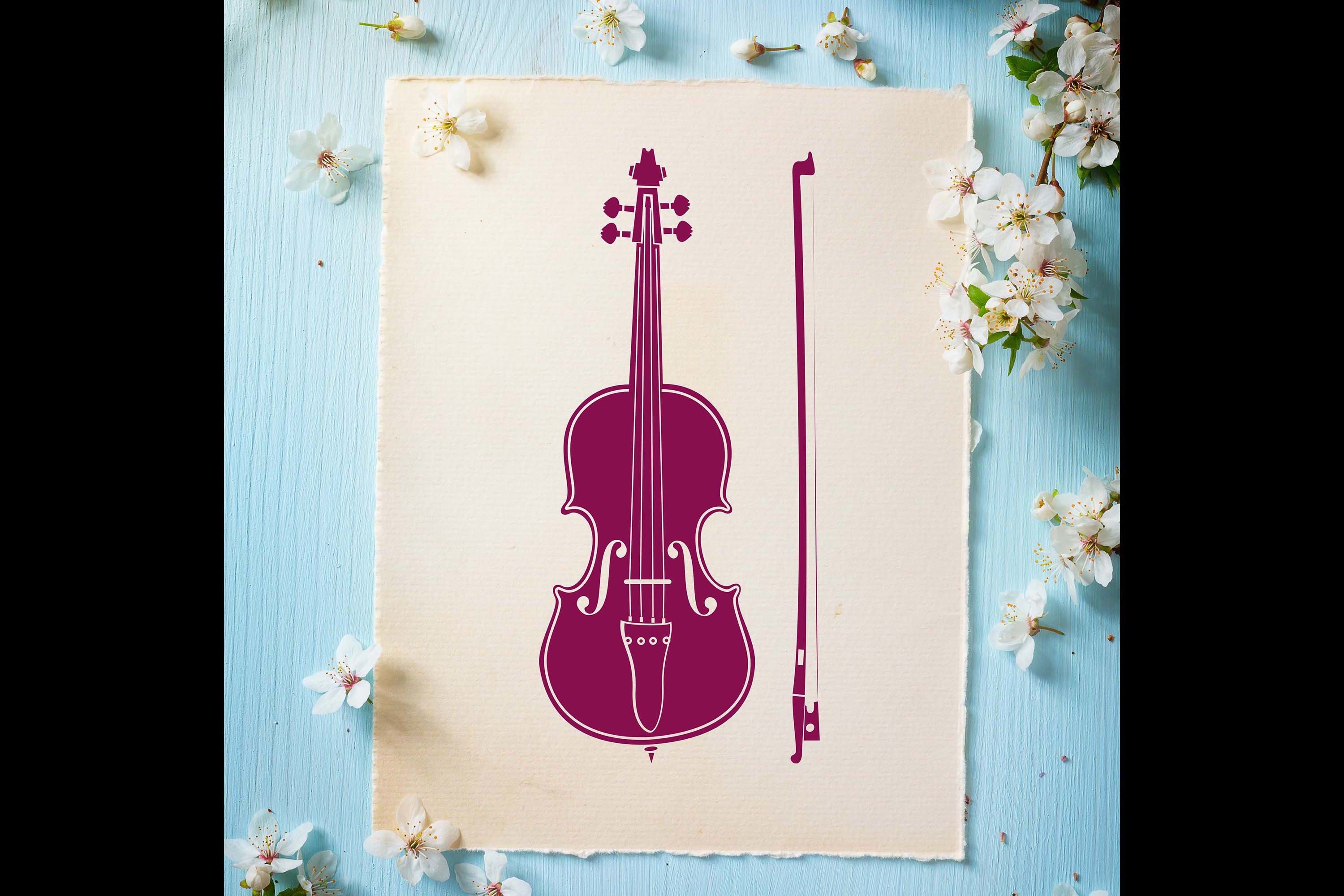 256 Solid Color Violin Instrument Printable Sticker Clip Art (220458 ...
