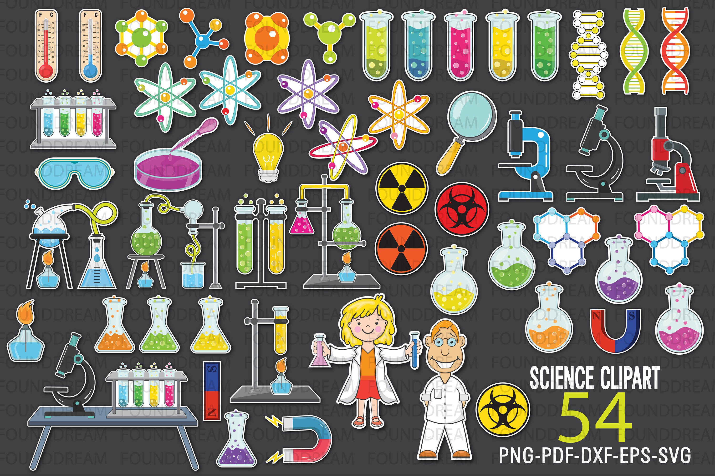 Science Laboratory clip art | Vector files (181269) | Decorations ...