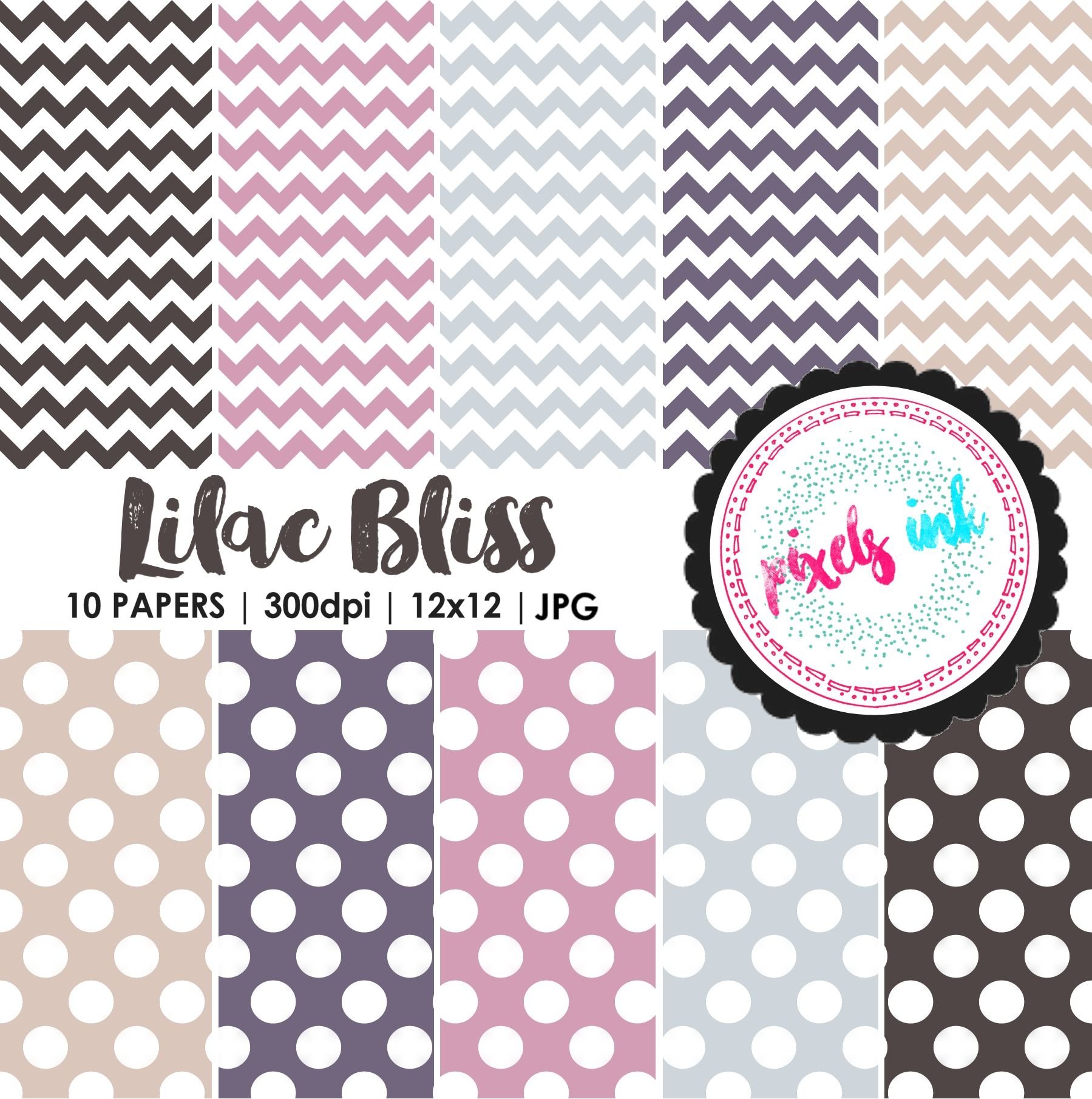 Chevron and Polkadot Digital Paper-Seamless (20534) | Backgrounds ...
