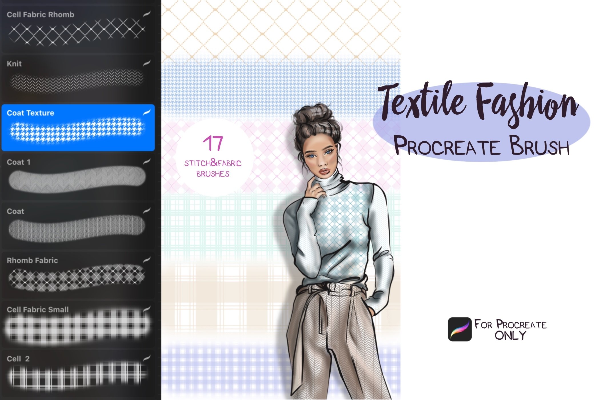 Fashion brushes for Procreate, Textile brushes (1831832) | Elements ...