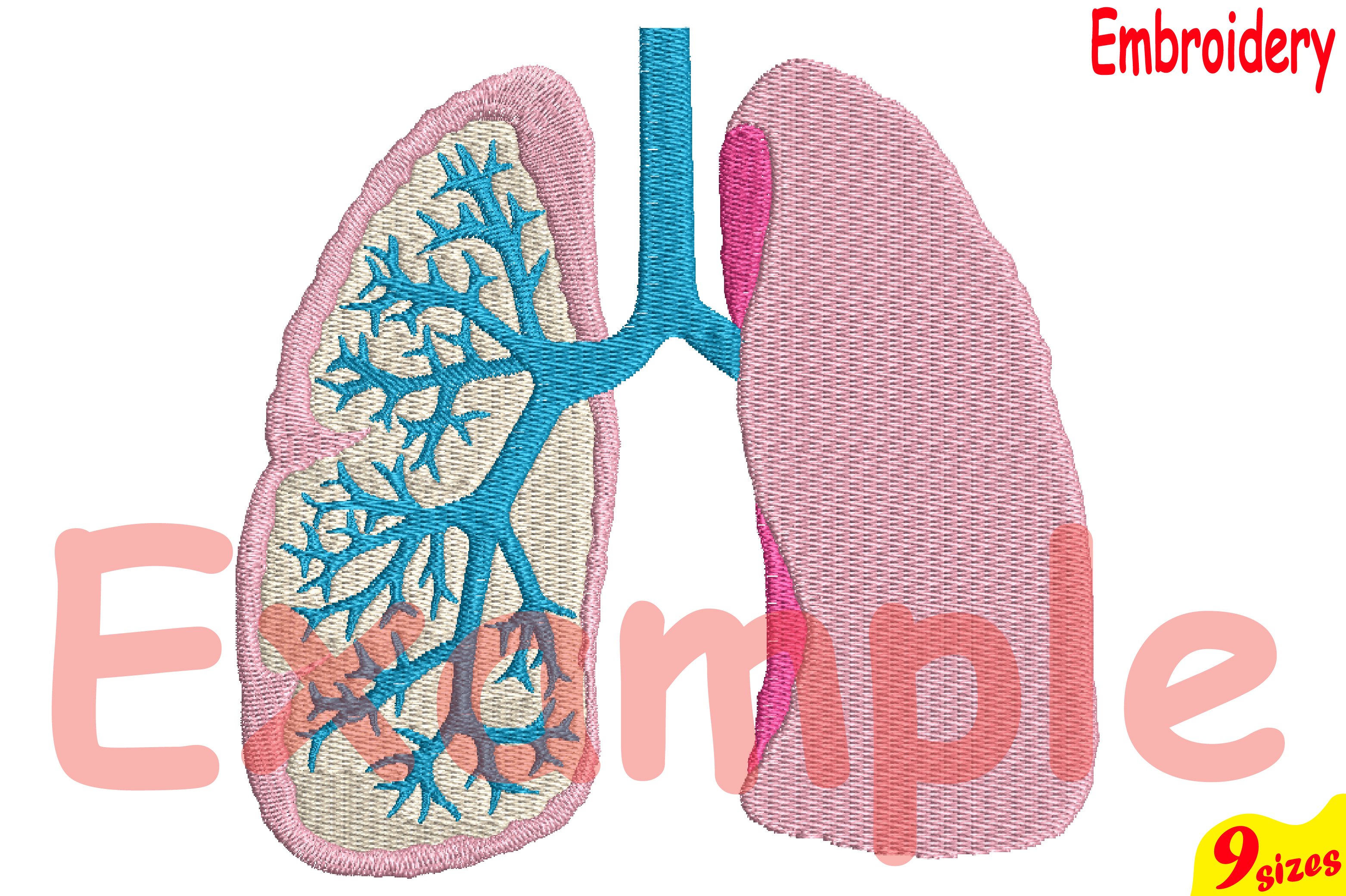 Lungs Embroidery Design Machine Instant Download Commercial Use digital ...