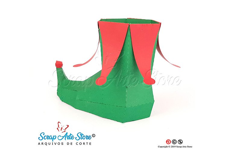 SVG to cut 3D Christmas Elf Boot (405514) | Paper Cutting | Design Bundles
