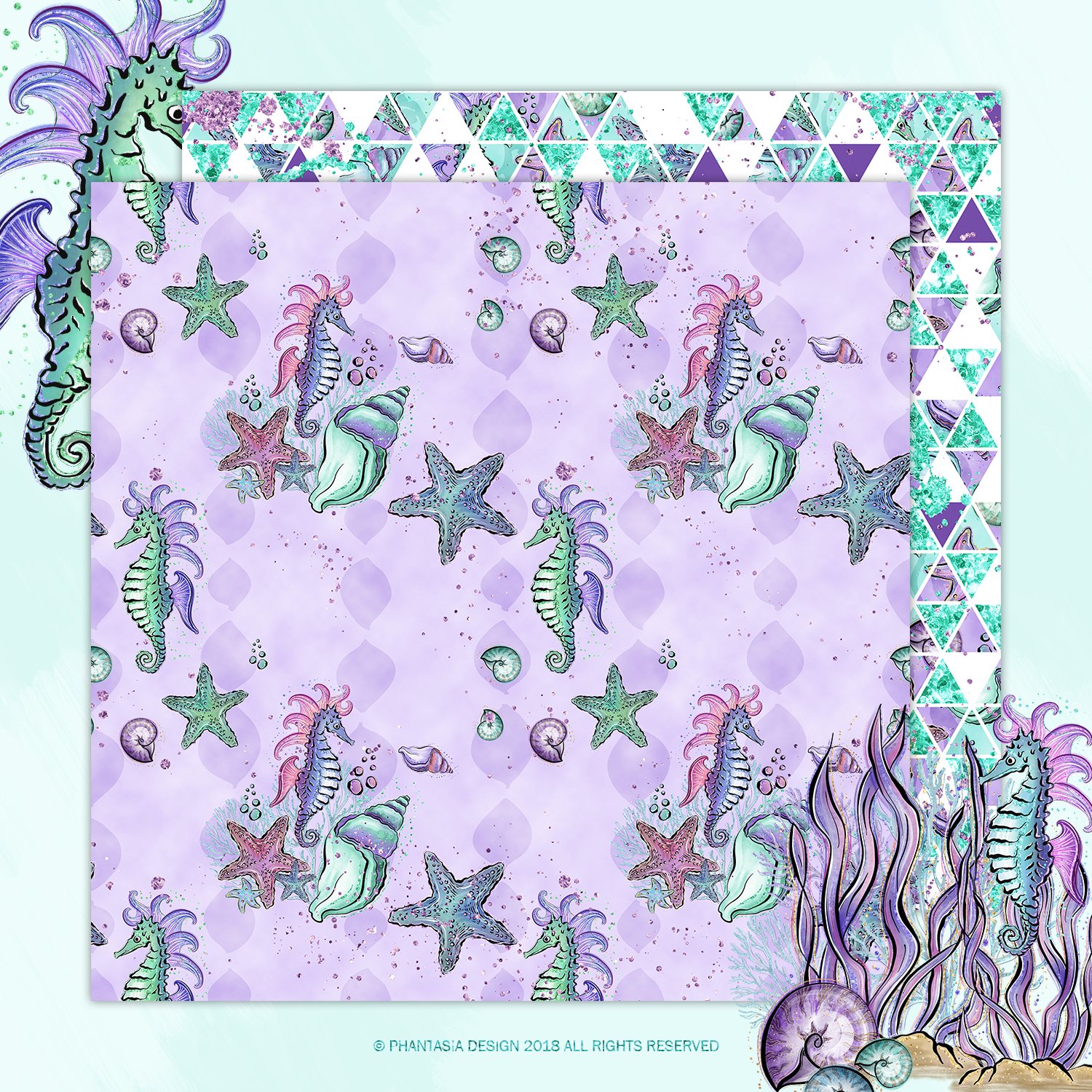 Mermaid Digital Paper (278573) | Patterns | Design Bundles