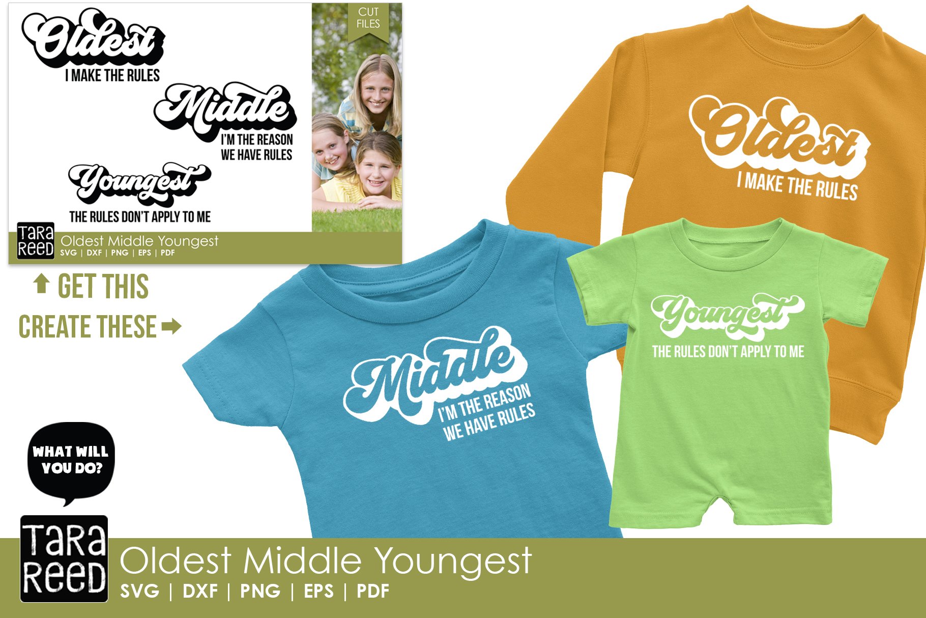 Oldest Middle and Youngest Siblings - Family Cut Files (223328) | Cut ...