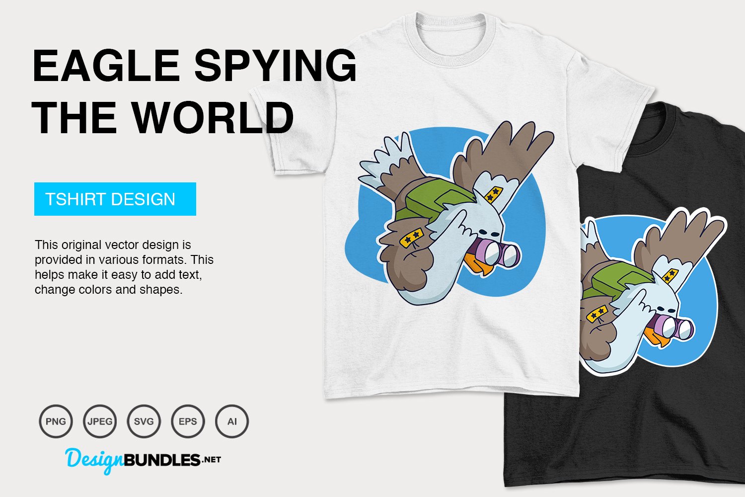 Eagle Spying The World Vector Illustration