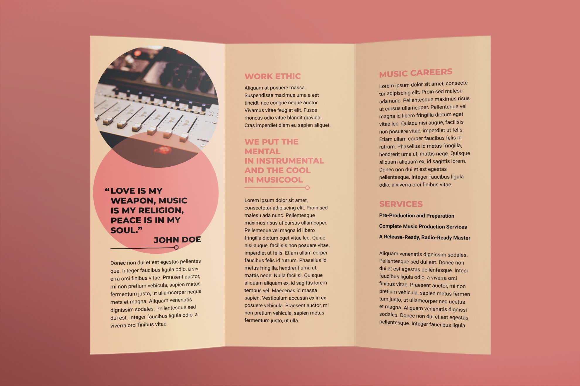 Music Production Brochure Trifold (443091) | Brochures | Design Bundles