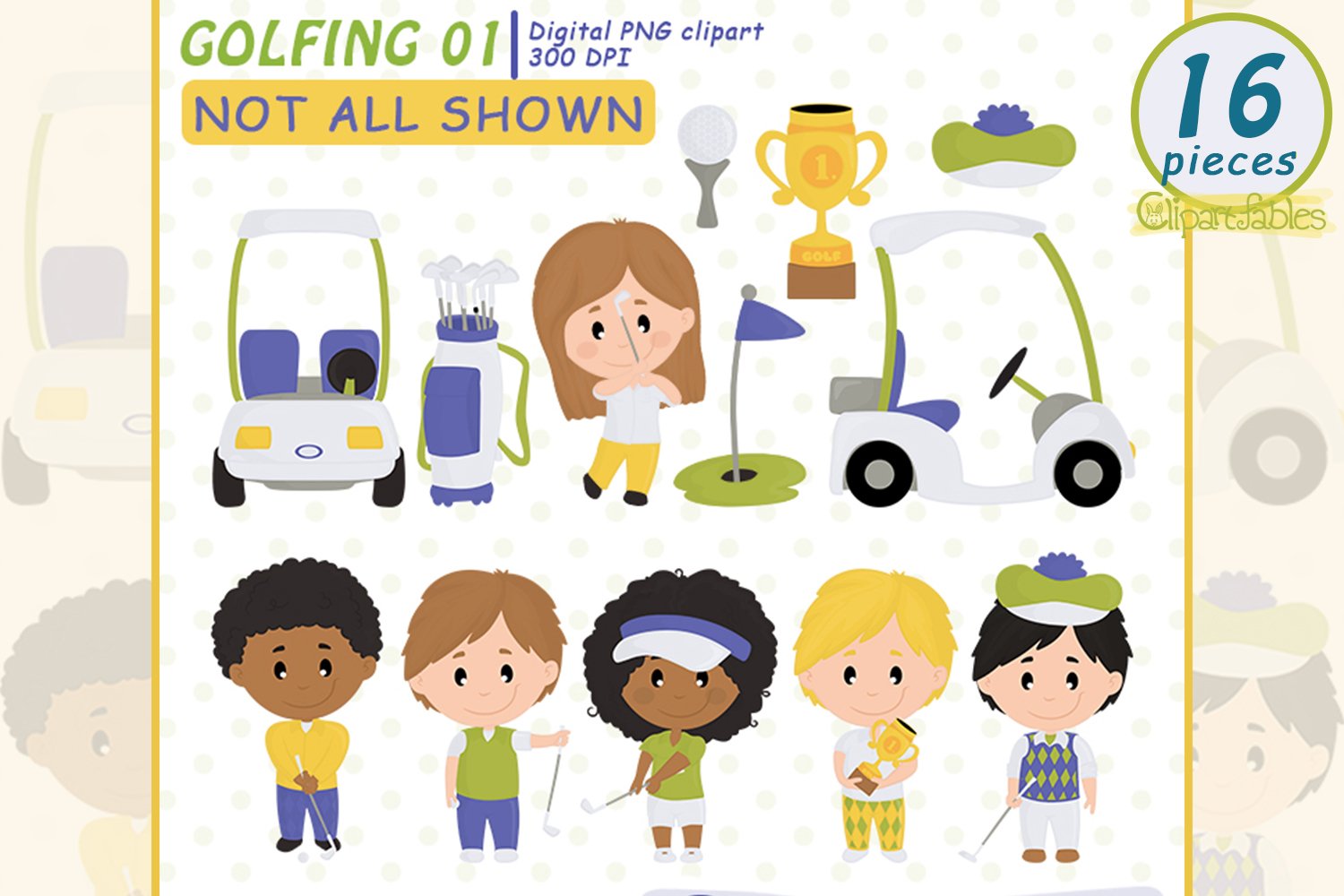 Cute GOLF Clipart, cute Golfing design - INSTANT download (268725 ...