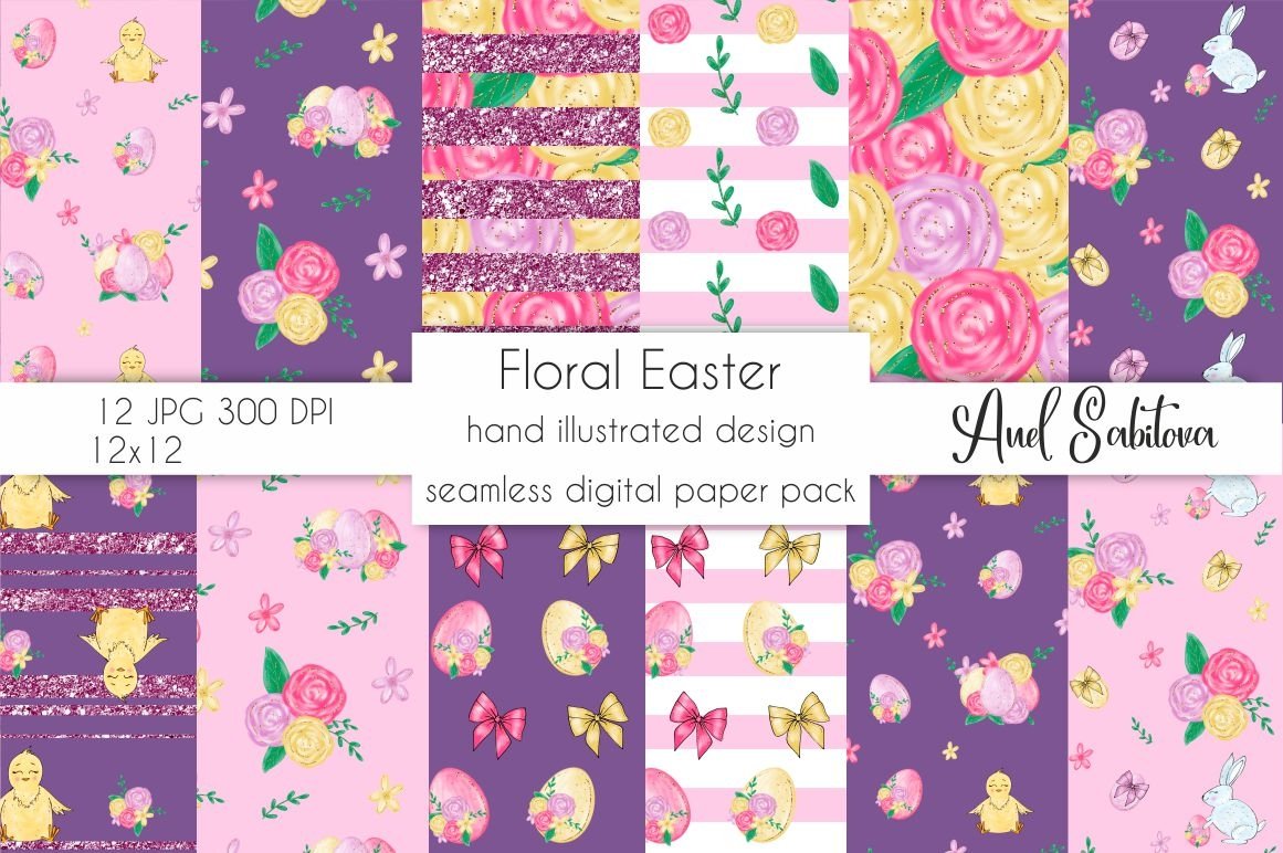 Floral Easter Digital paper