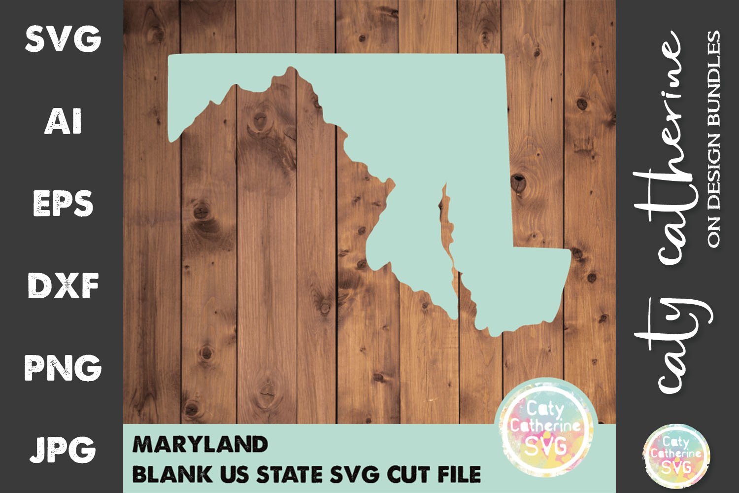 Maryland Blank Template US State SVG Cut File (659007) | SVGs | Design ...