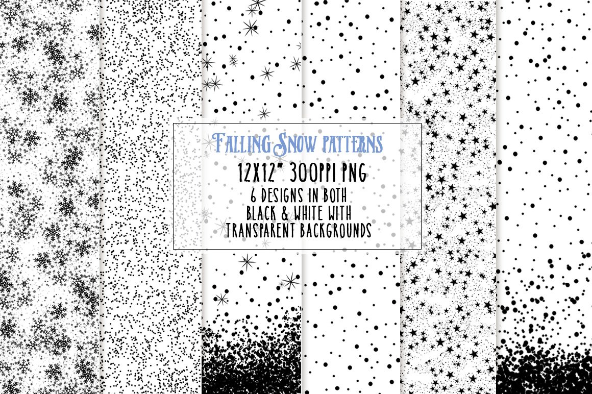 Falling Snow Patterns (11832) | Textures | Design Bundles