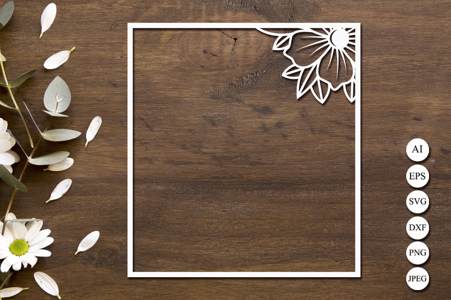 Flower border svg, Square floral frame svg, Monogram border (854830 ...