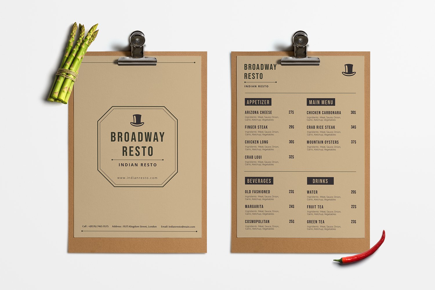 Minimalist | Restaurant Menu (848761) | Flyers | Design Bundles