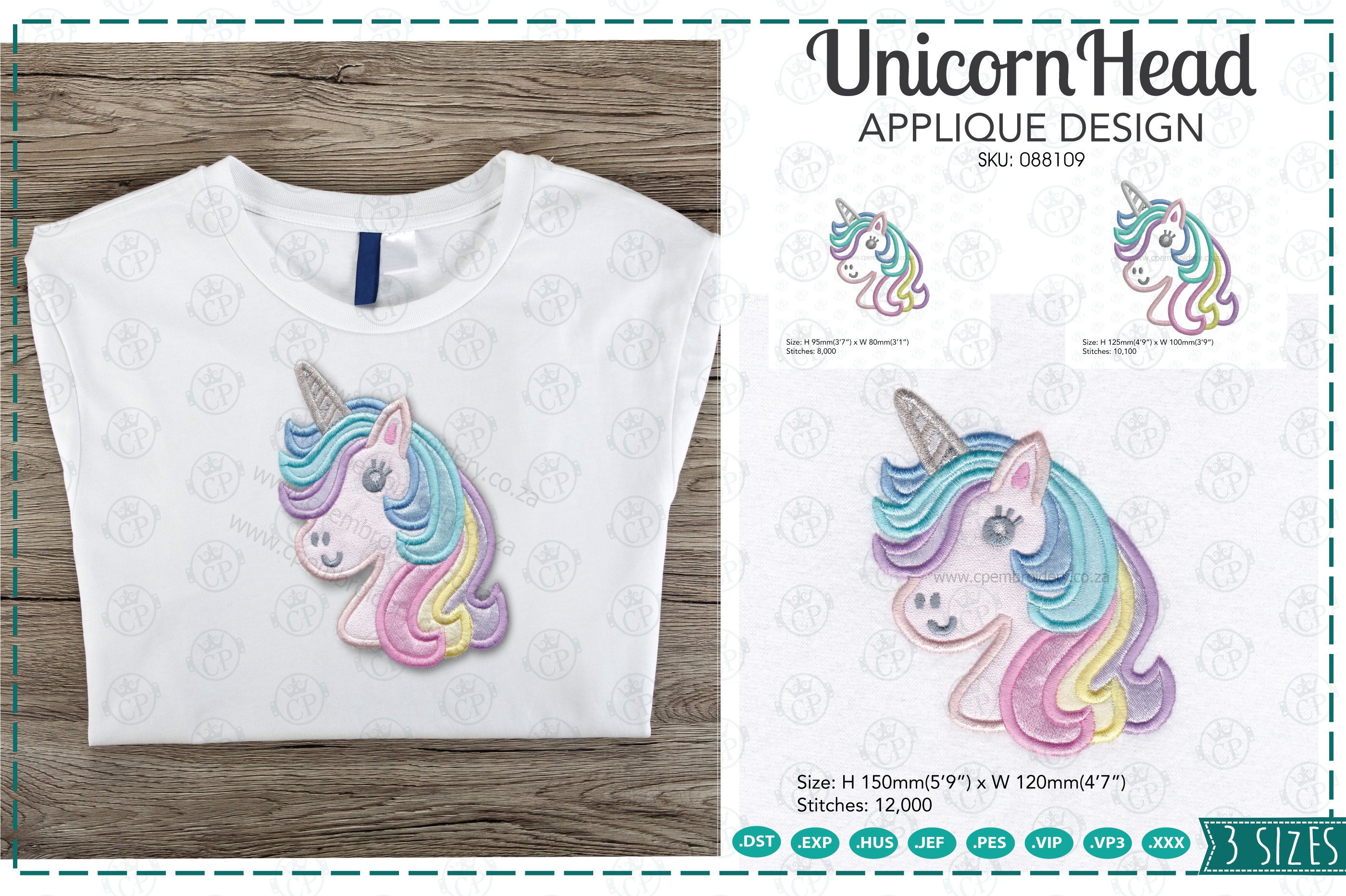 Unicorn Head Applique Design Rainbow Unicorn Applique Creative