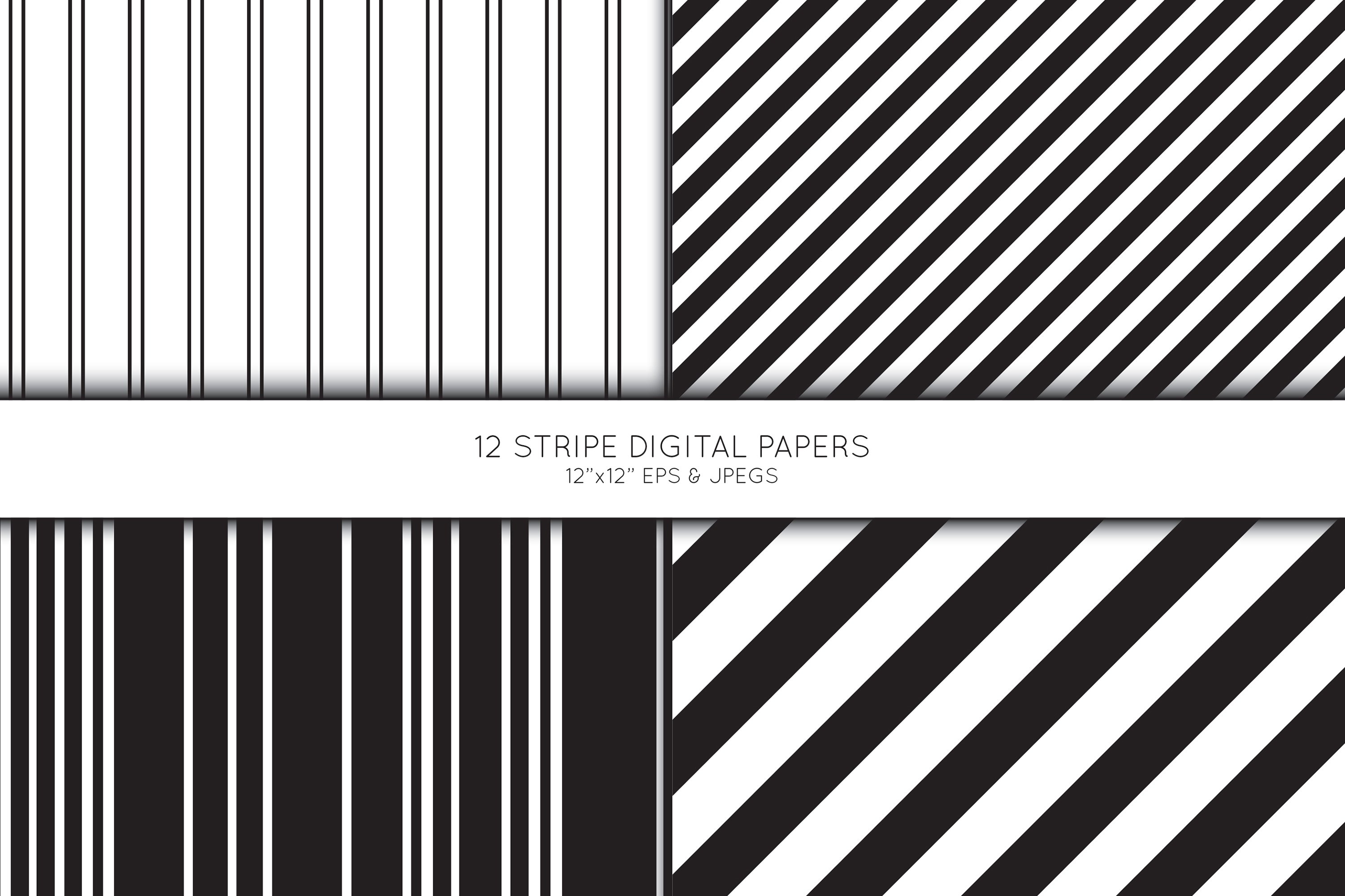 Stripe Digital Paper, Striped Scrapbook paper (362709) | Patterns ...