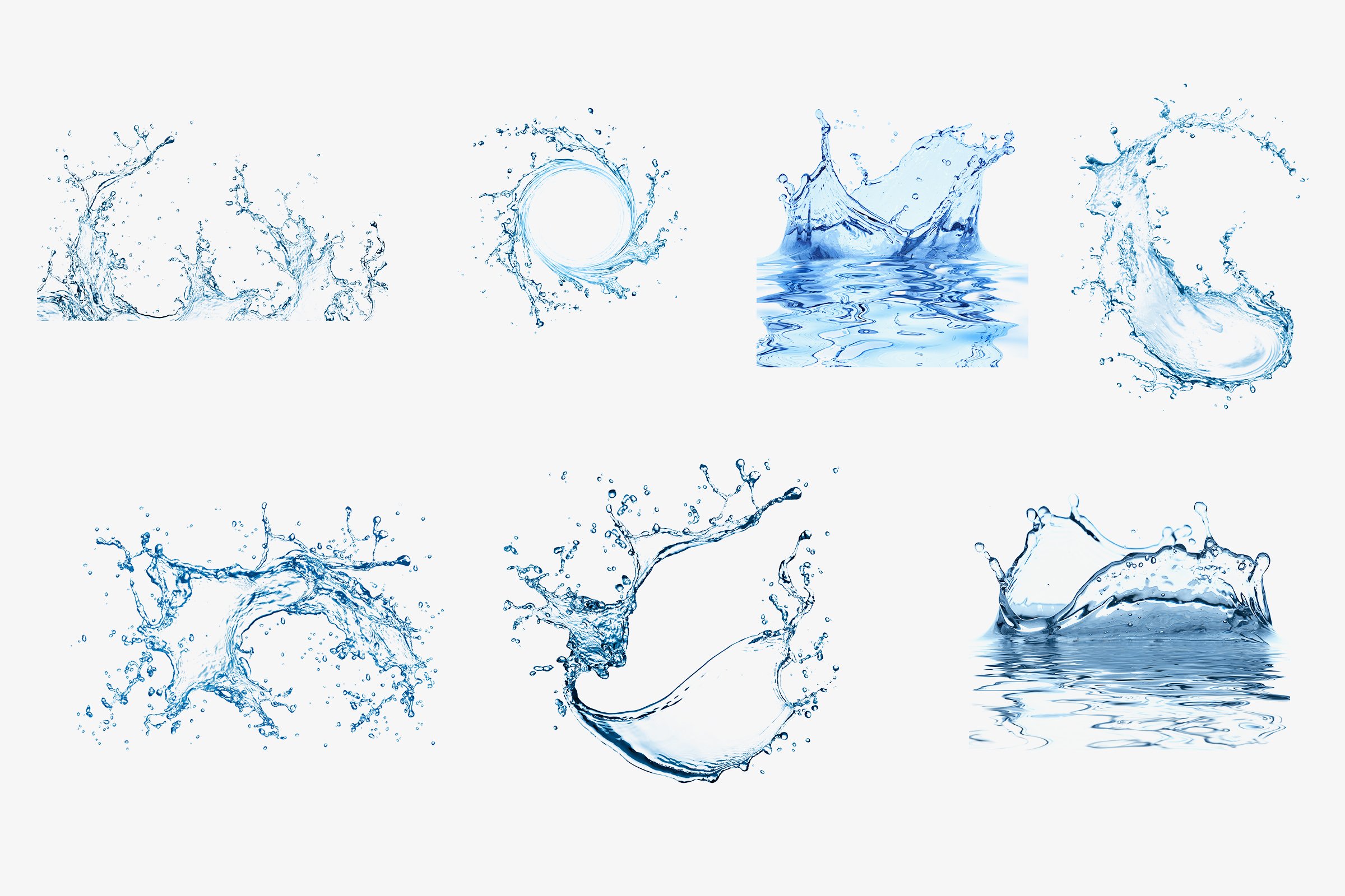 Water Splash Overlays, Water Clipart (415063) | Decorations | Design ...