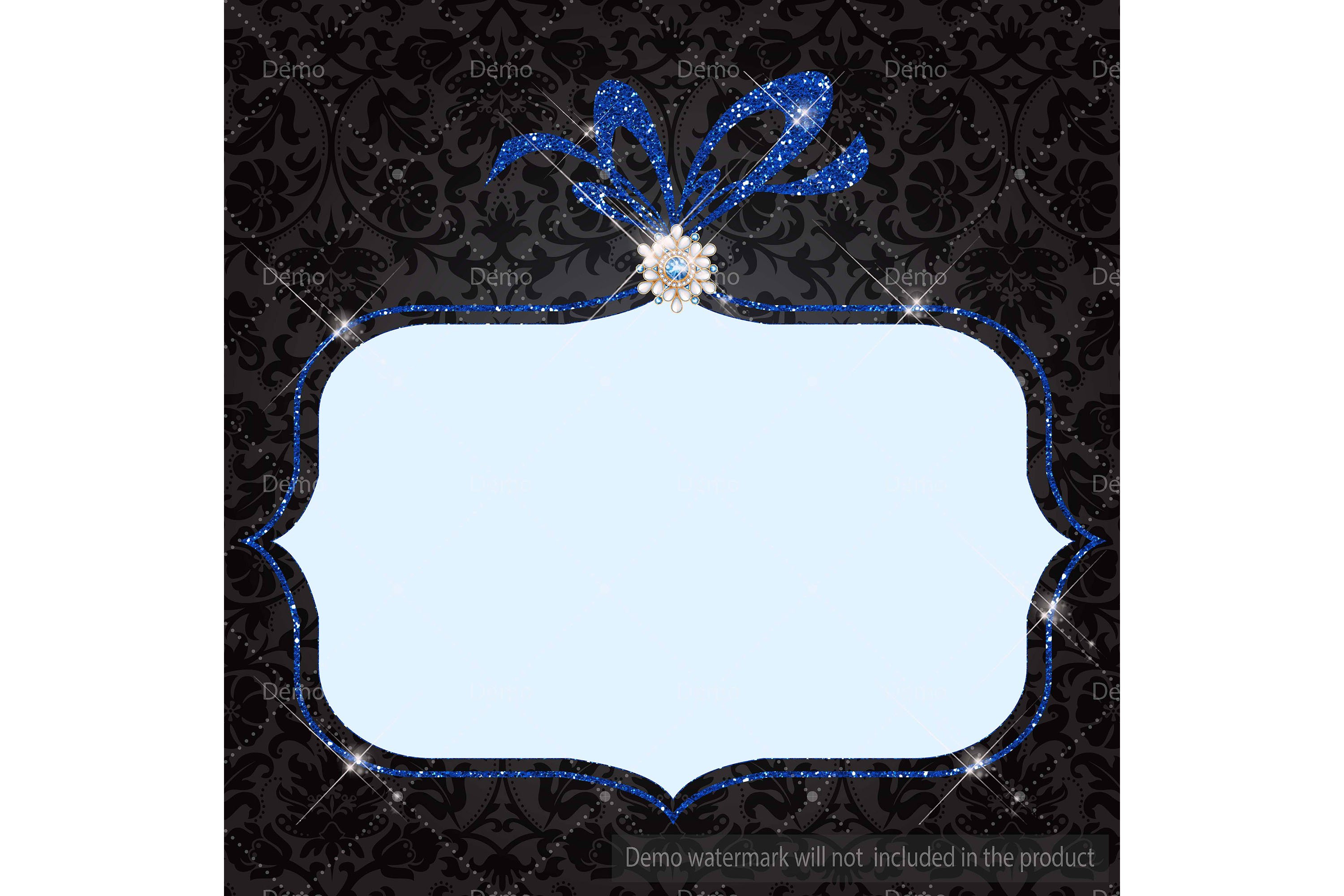 Blue Royal Frame, Glitter and Jewelry Frame Clip Arts (130950) | Card ...
