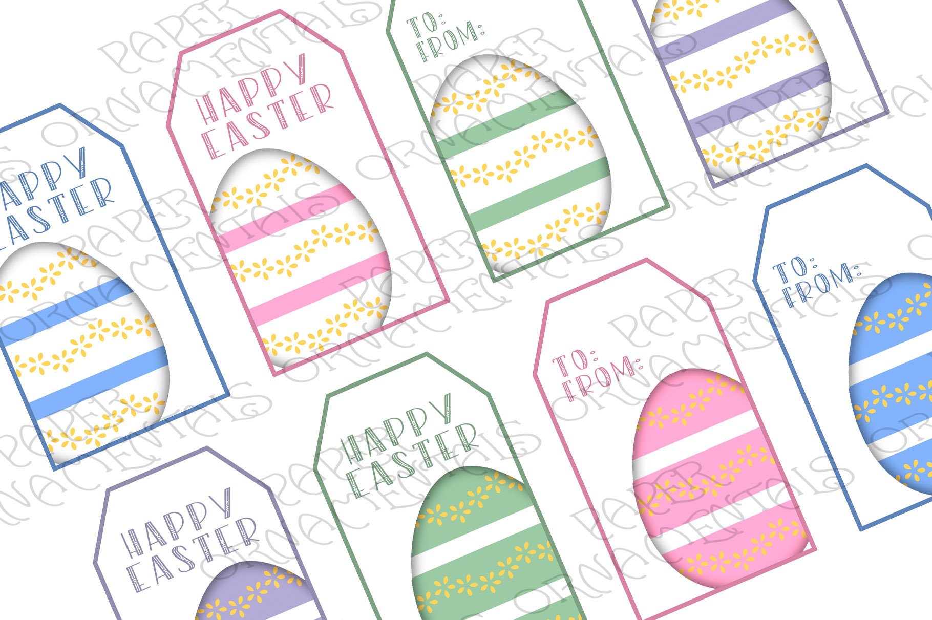 Gift Tags, Printable Easter Tags, Pastel Easter Eggs Set 2 (242231 ...