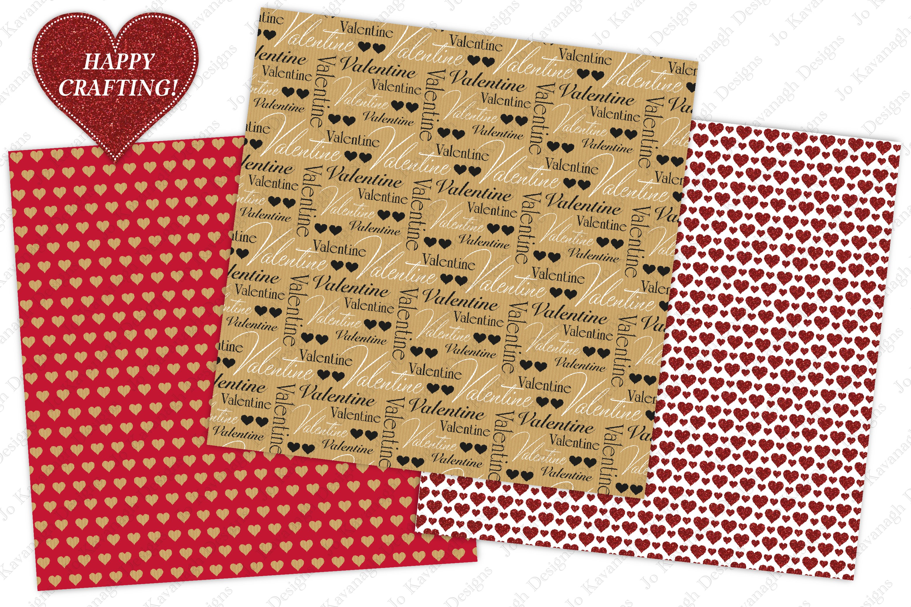 Valentine digital papers, Valentine patterns, Hearts (85497 ...