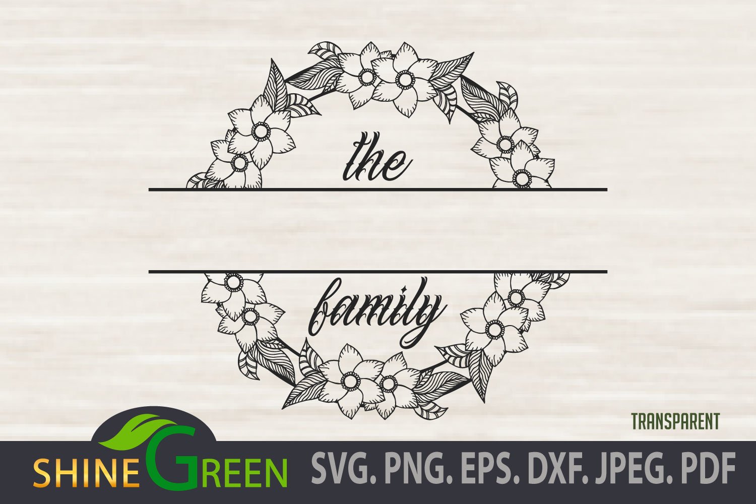 Family Monogram SVG - Floral Split Frame (994233) | Cut Files | Design ...