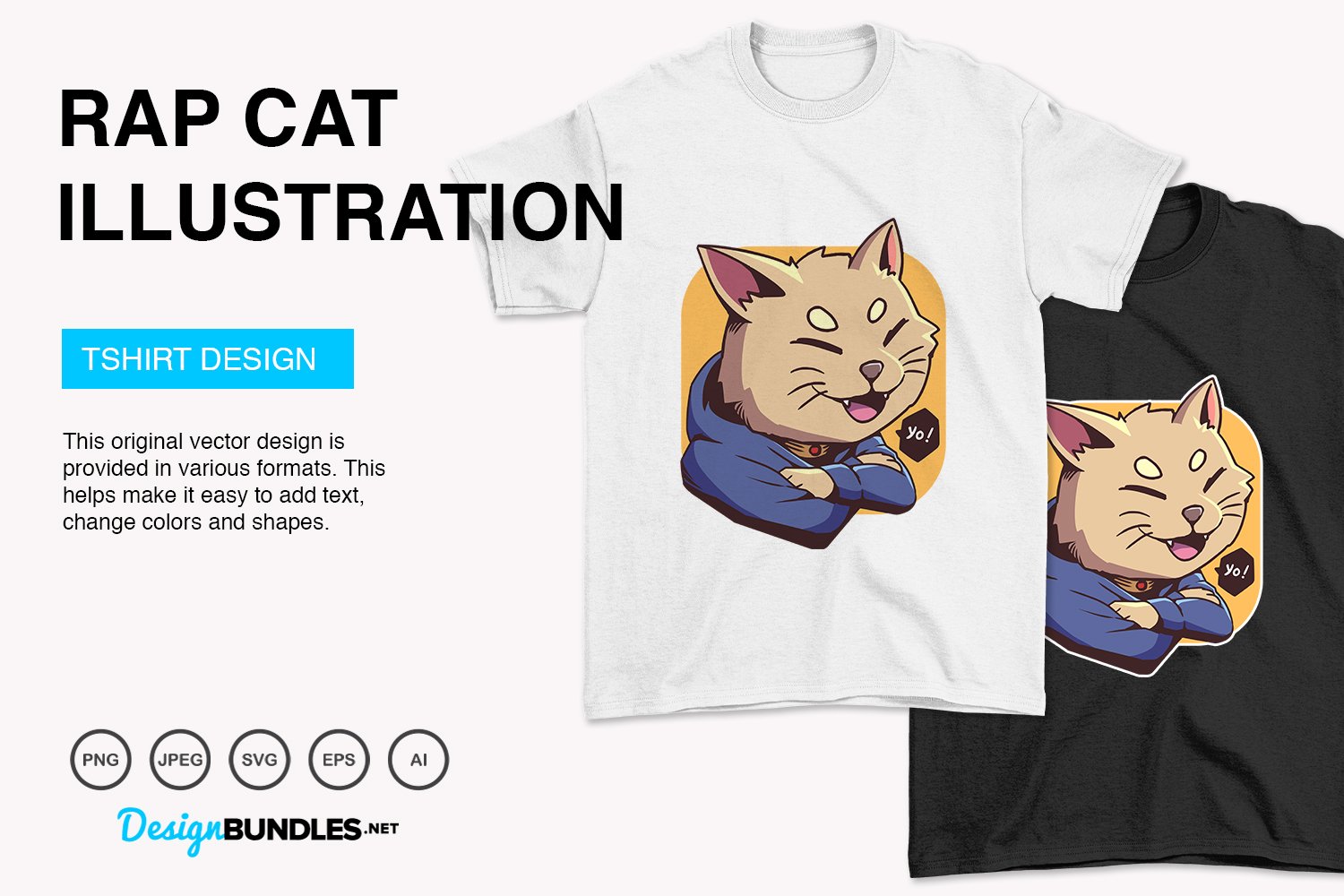 Rap Cat Vector Illustration