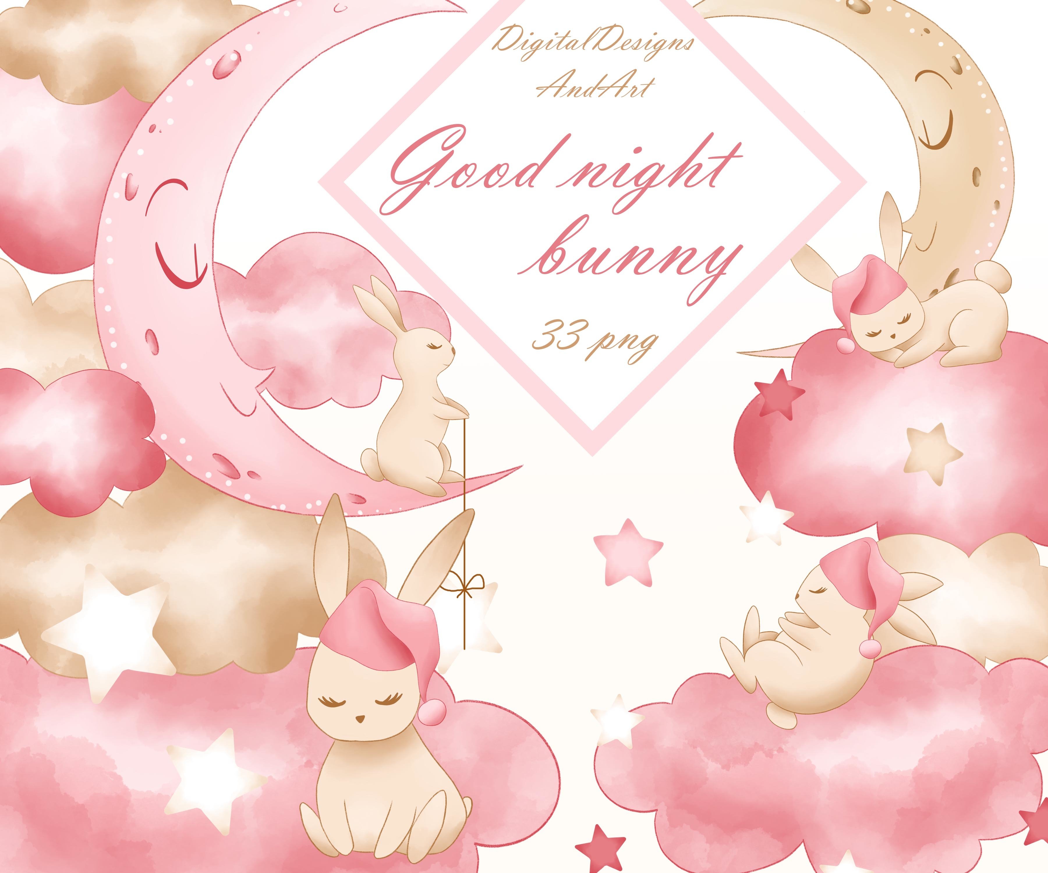 Good night, bunny (95780) | Illustrations | Design Bundles