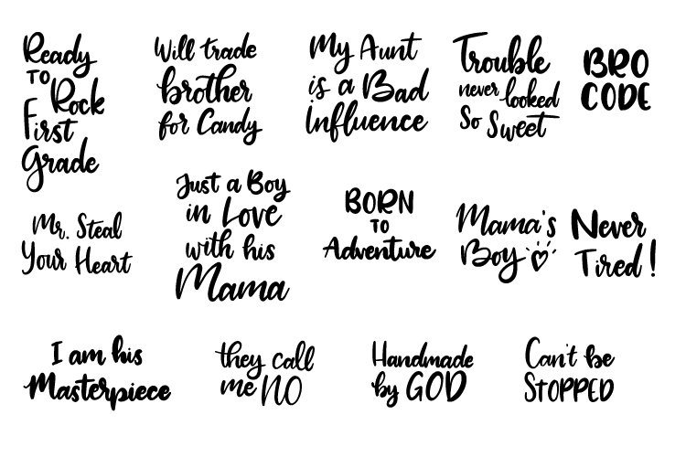 35 QUOTE FOR KIDS T-SHIRT DESIGN SVG BUNDLE (339197) | Hand Lettered ...