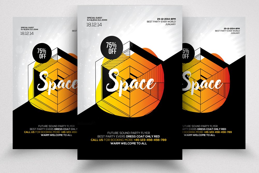 Space Flyer/ Poster Template (228651) | Flyers | Design Bundles