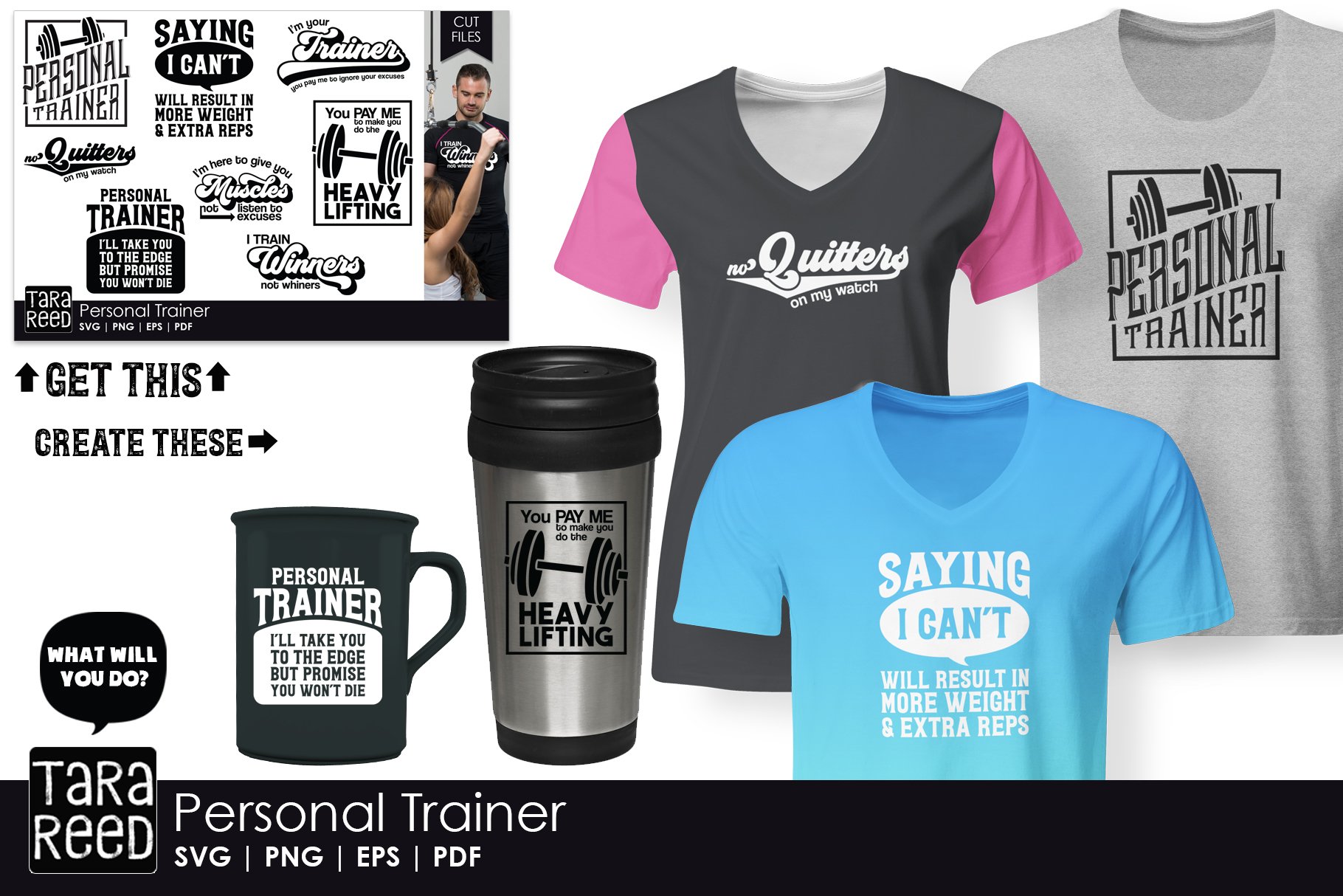 Personal Trainer - Fitness SVG & Cut Files for Crafters (193119) | Cut ...