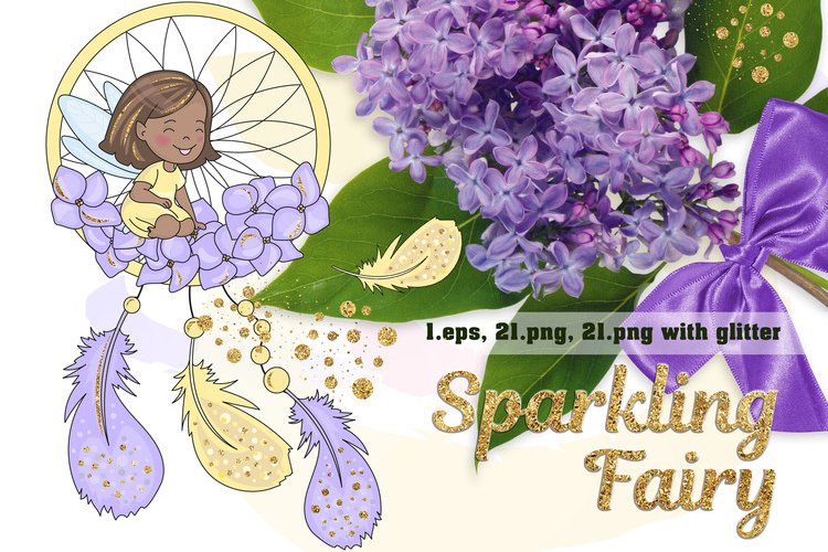 SPARKLING FAIRY Glitter Color Vector Illustration Set (175058 ...