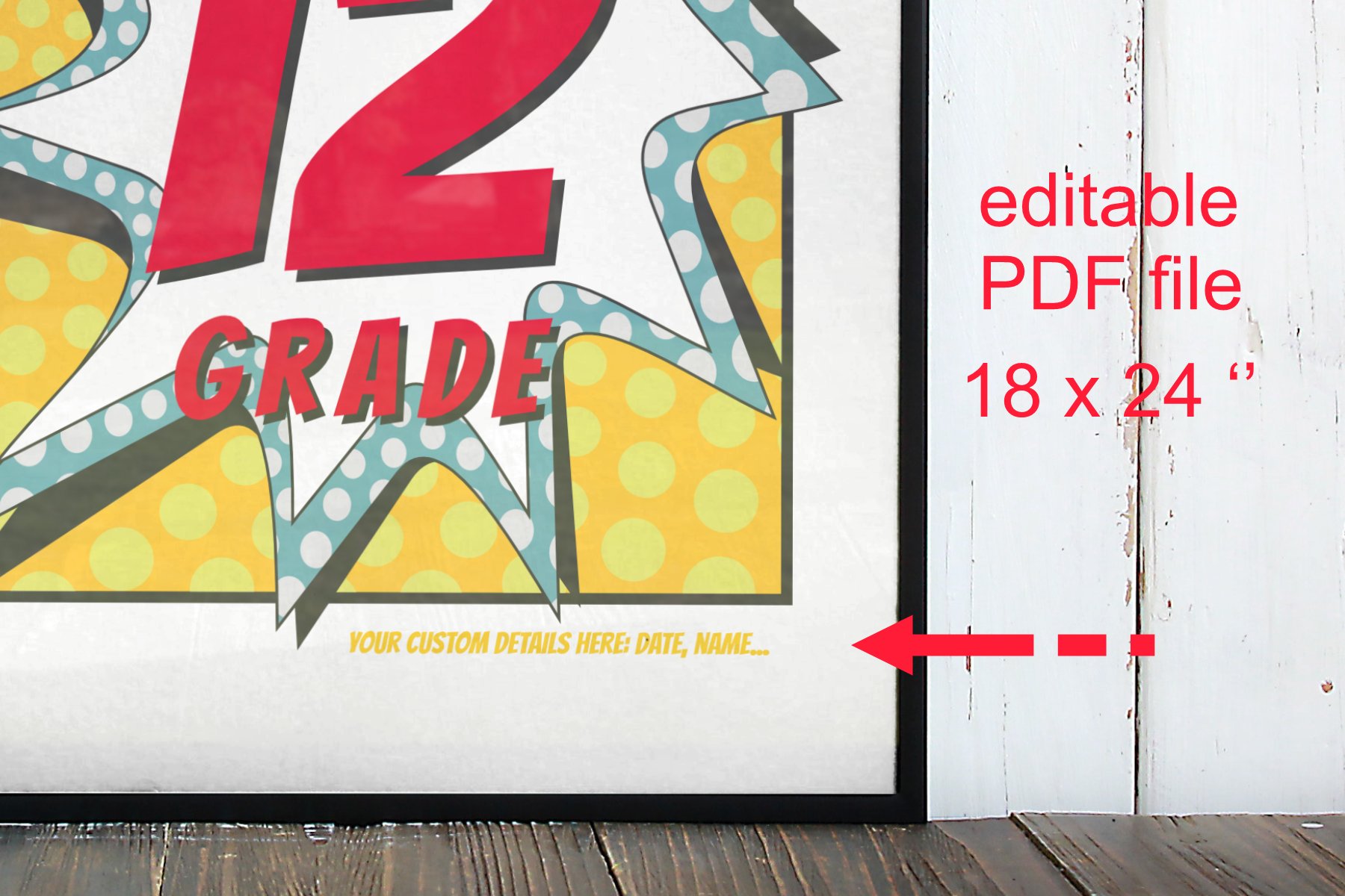 12th Grade School Poster Printable Editable PDF DIY Sign (608213 ...