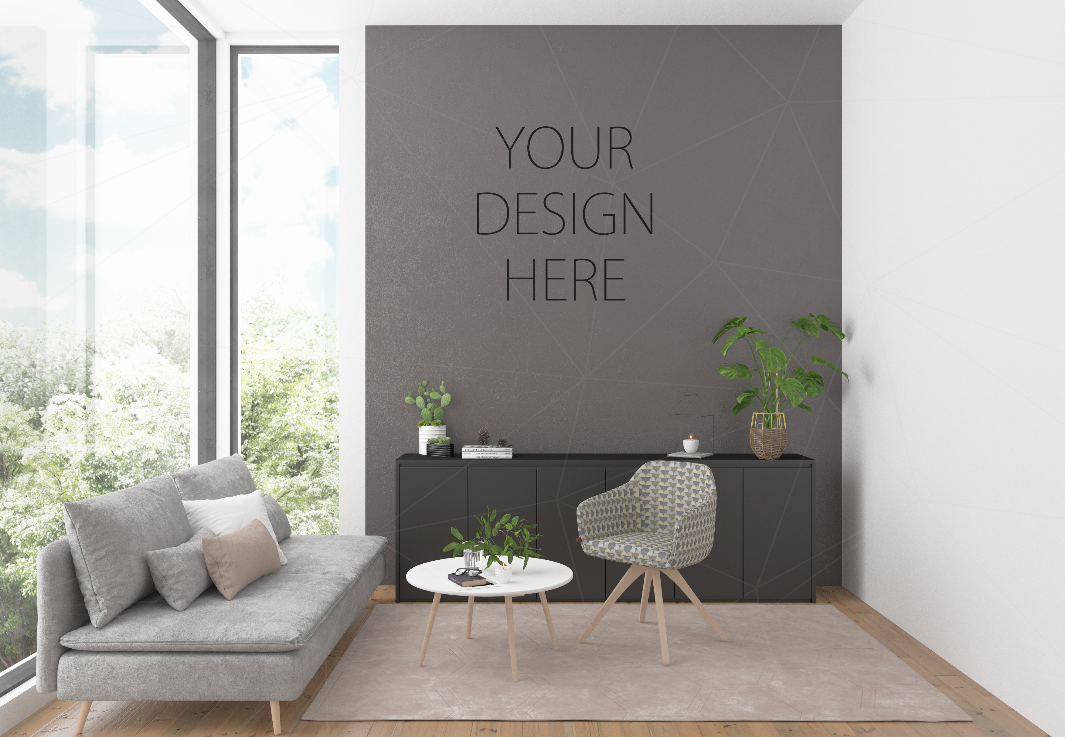 Interior mockup bundle - blank wall mock up (100424) | Mockups | Design ...