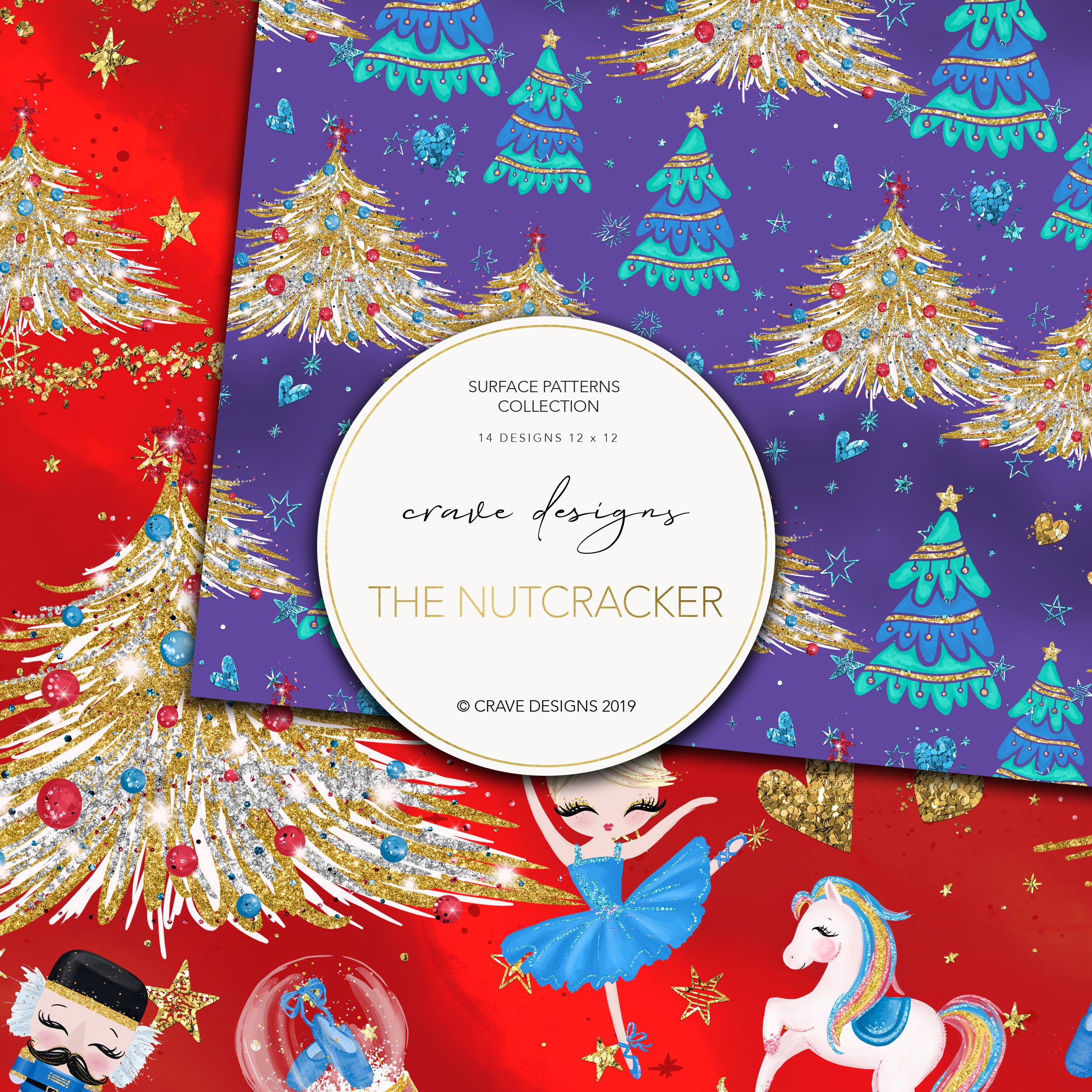 Nutcracker Patterns (513012) | Patterns | Design Bundles