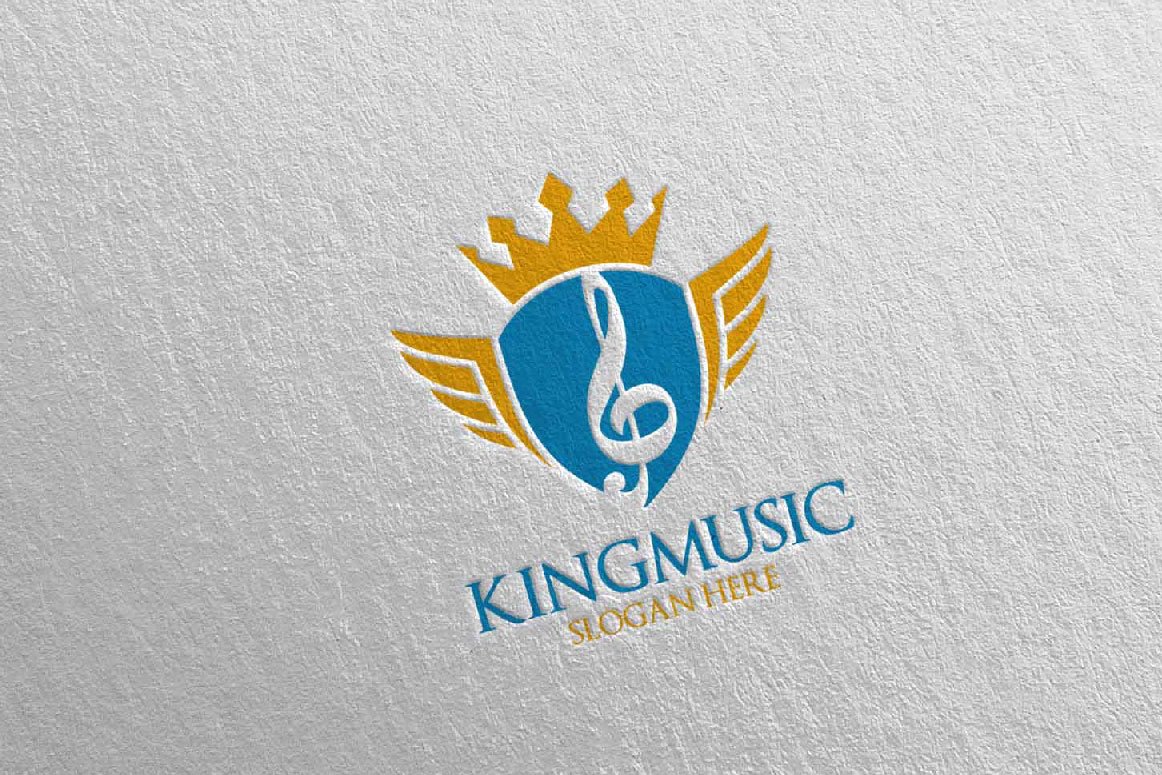 King Music Logo With Shield and Note Concept 47 (426737) | Logos ...