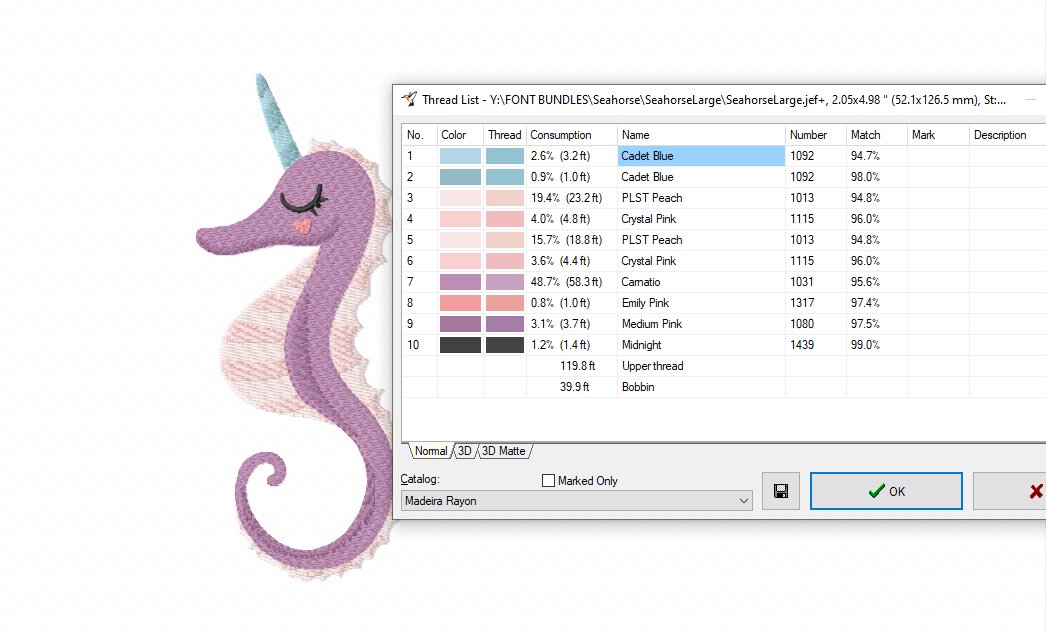 'Seahorse' Machine Embroidery Design