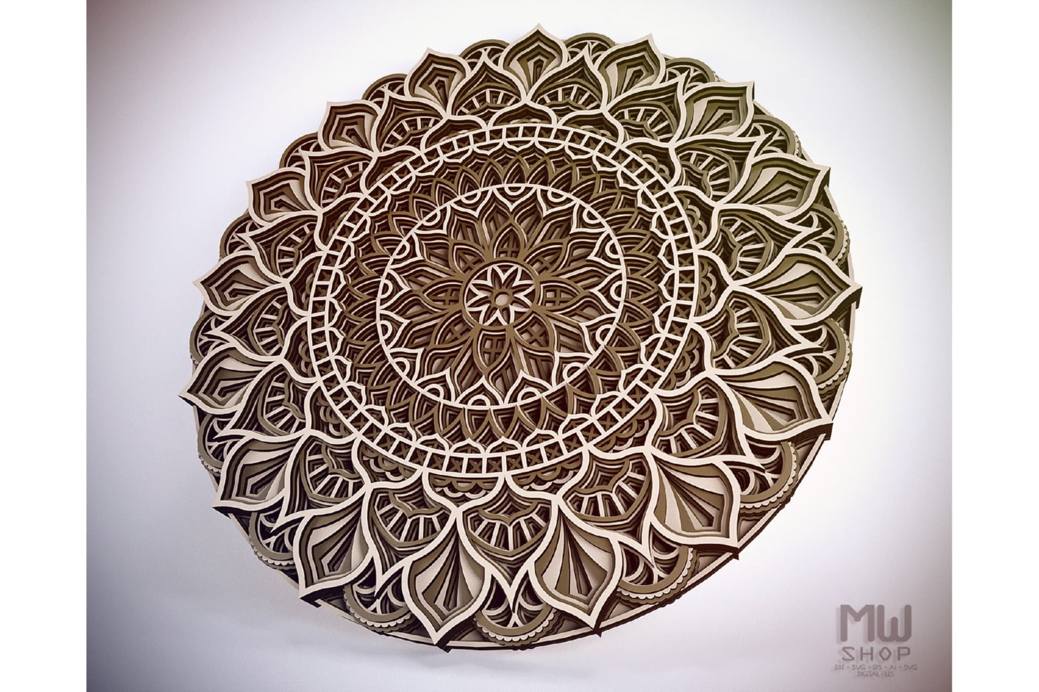 M60 - Circular Mandala DXF file, Multilayer Mandala Pattern (586787 ...