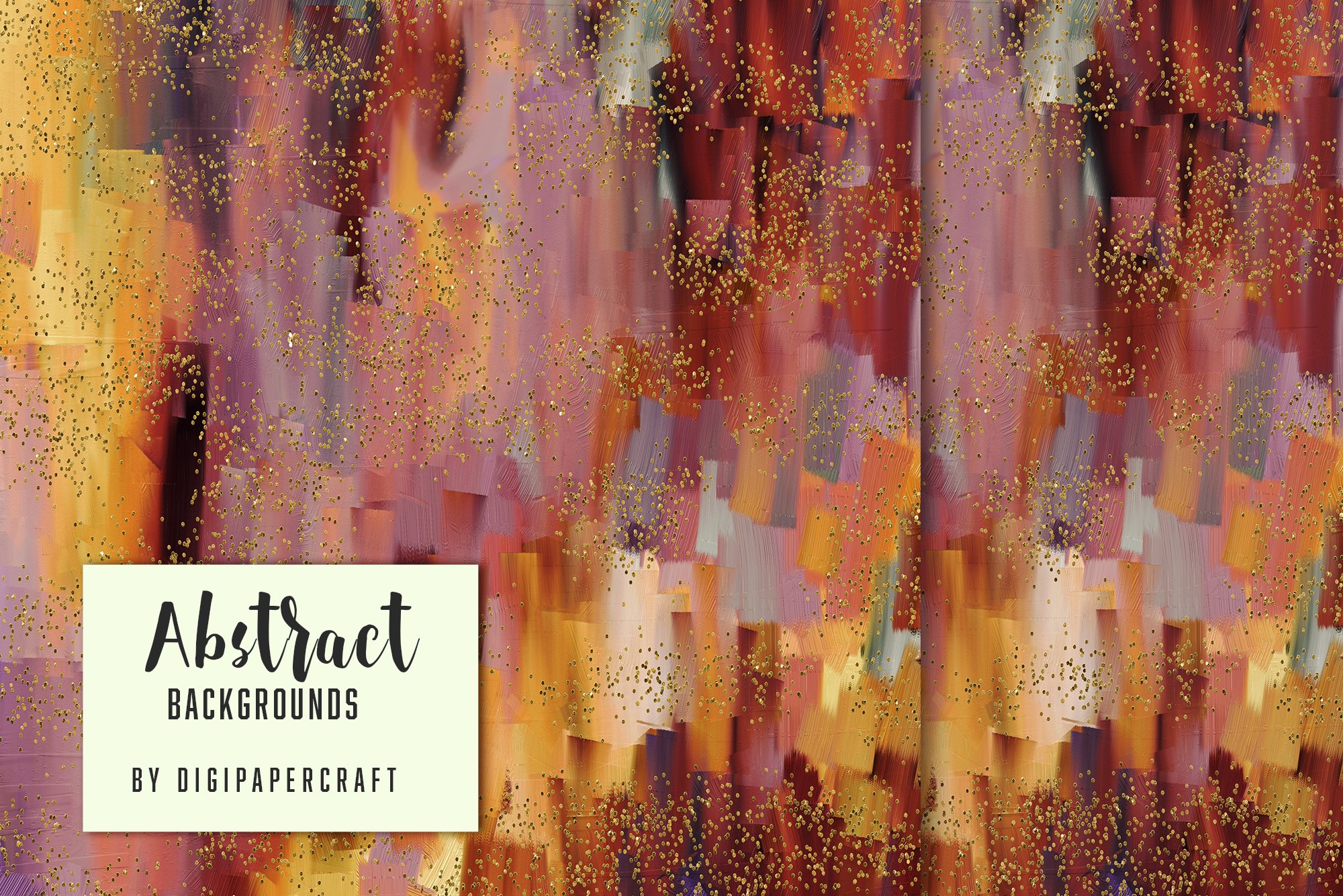Modern Abstract Art, Sunset paint textures, glitter sparkle (922057 ...