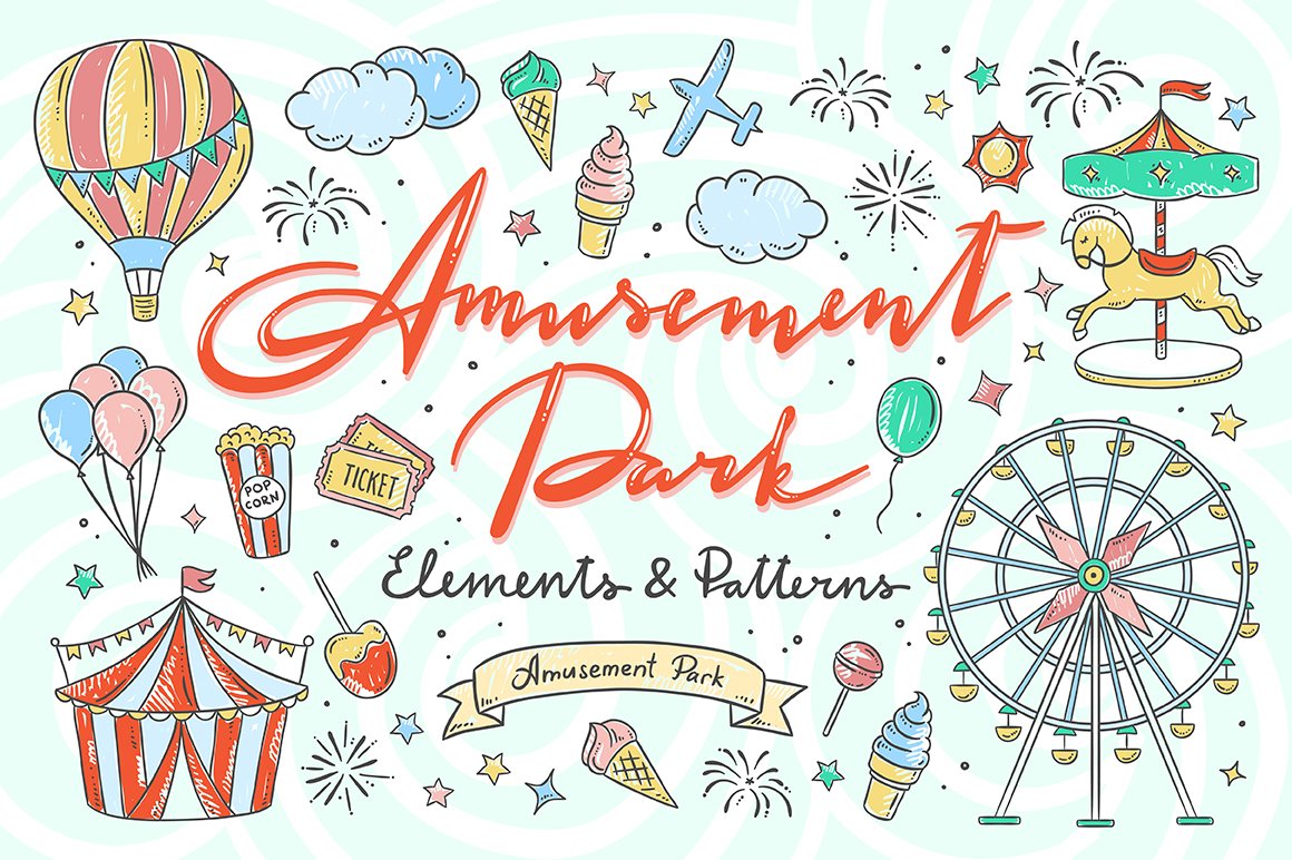 Amusement Park Illustrations & Patterns (440686) | Illustrations ...