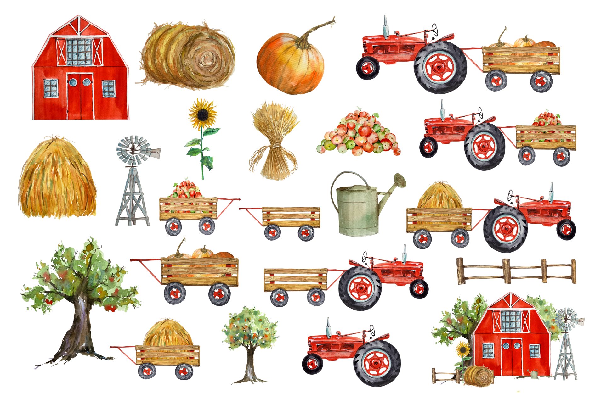 On the Farm Clip Art Set vol.1 (795434) | Illustrations | Design Bundles