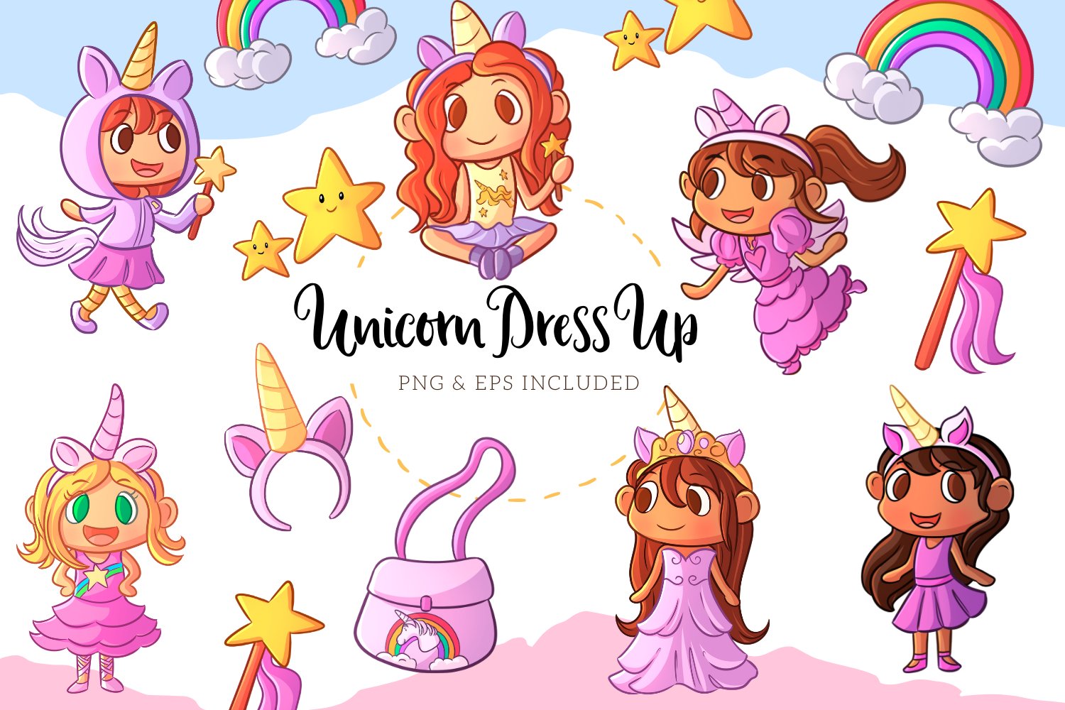 Unicorn Dress Up Illustrations