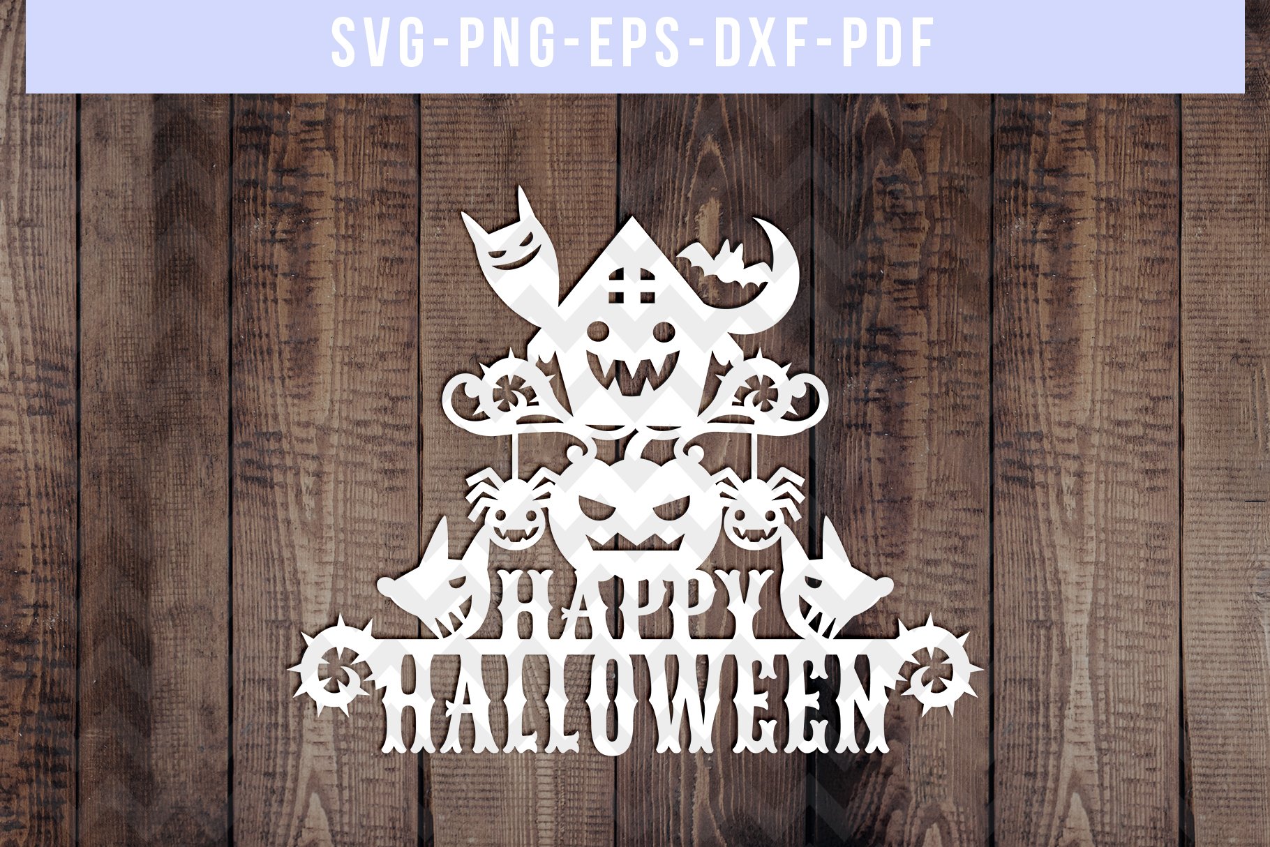 Bundle Of 9 Halloween Paper Cut Templates, Halloween SVG DXF (299111 ...