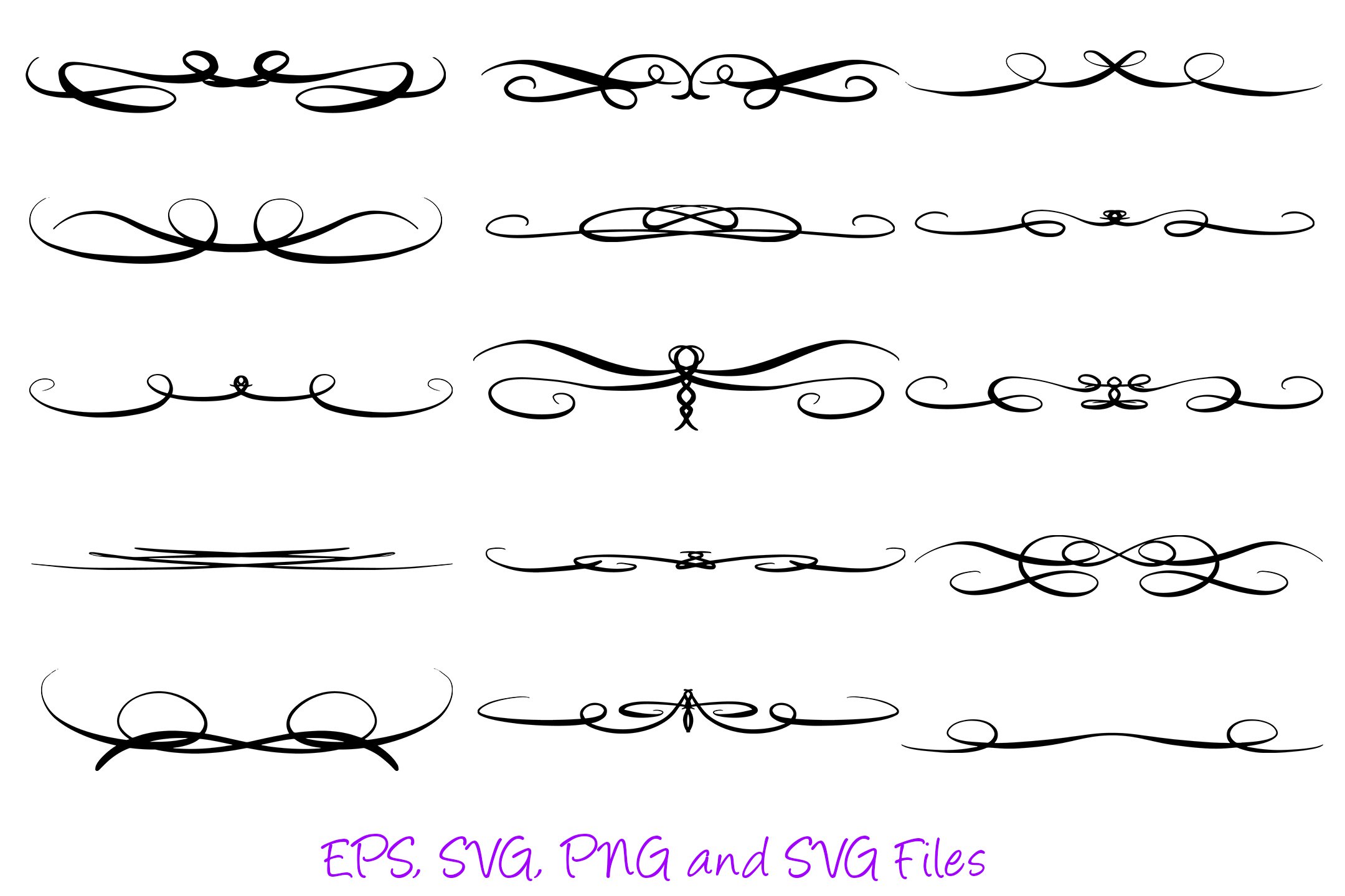 120 Swirl Borders Separator Dividers & Flourishes Collection (1255490 ...