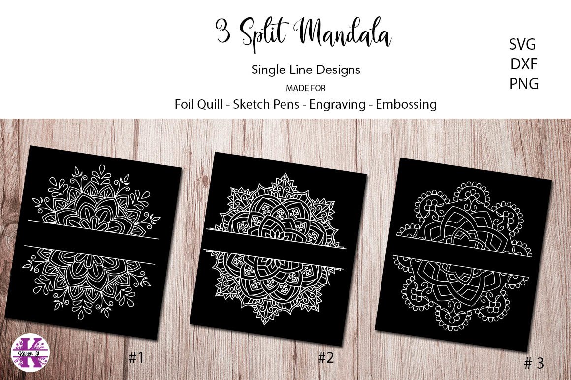 Split Mandala |Foil Quill|Single Line Designs (345968) | Single Line ...
